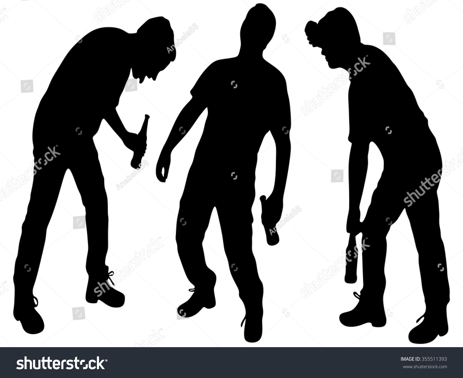 Three Drunken Men Stock Vector (Royalty Free) 355511393