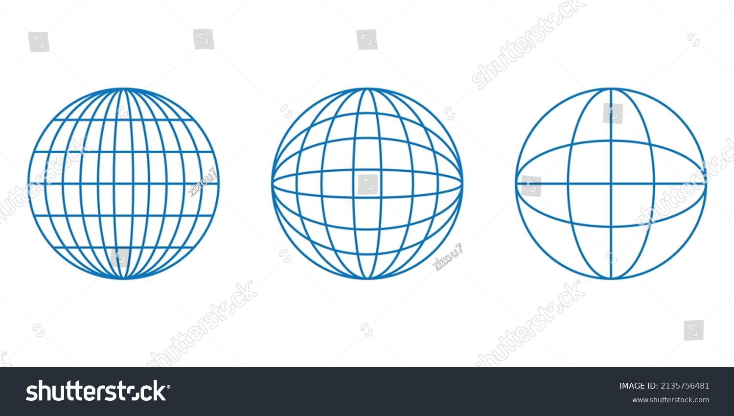 Three Earth Globe Line Icon Vector Stock Vector (Royalty Free ...