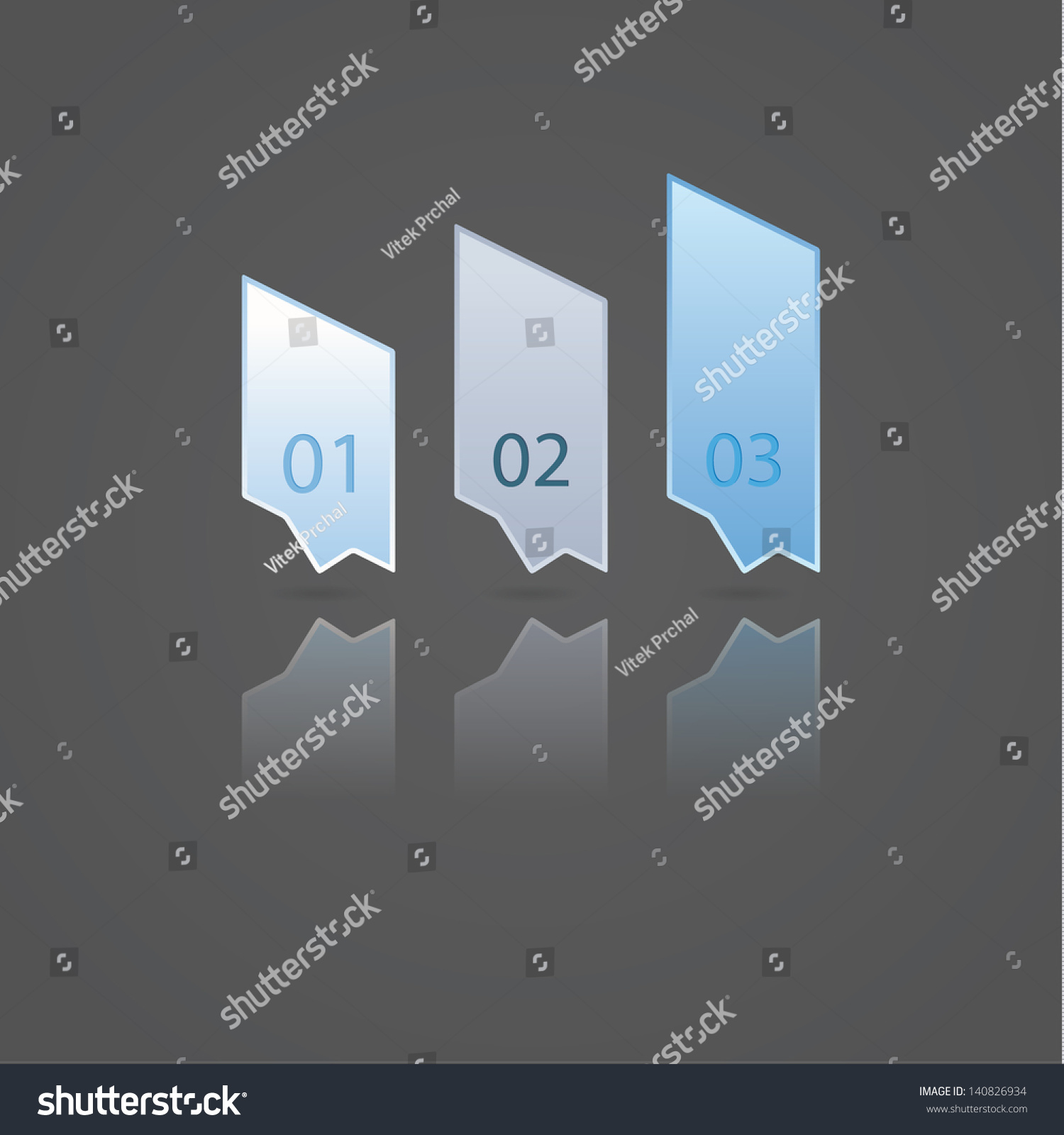 Three Editable Labels Reflection Three Steps: vector de stock (libre de ...