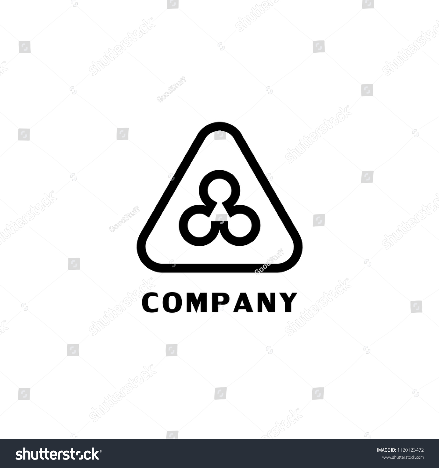 Three Element Triangle Logo Concept Network Stock Vector (Royalty Free ...