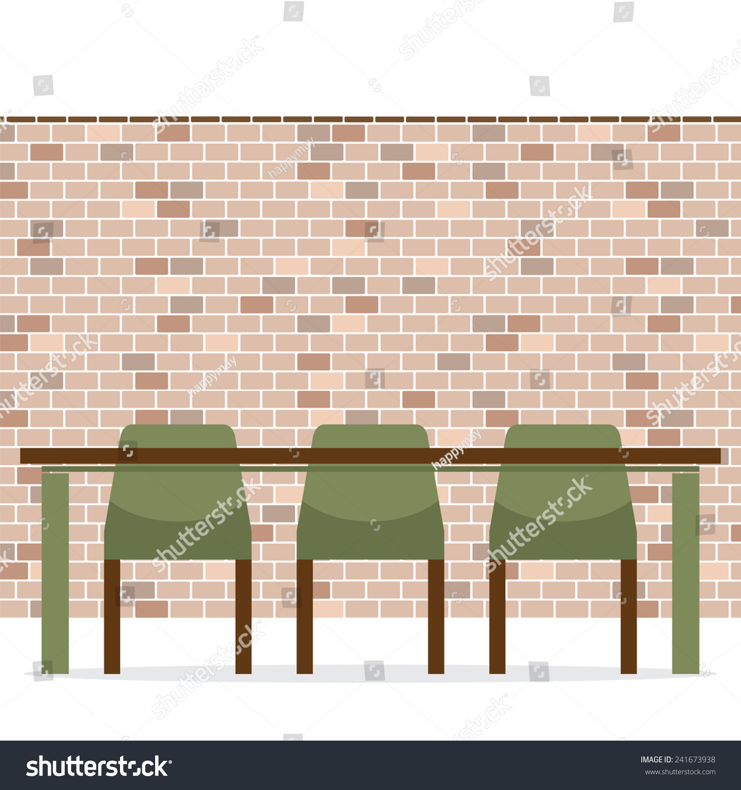 Three Empty Chairs Long Table On Stock Vector (Royalty Free) 241673938 ...