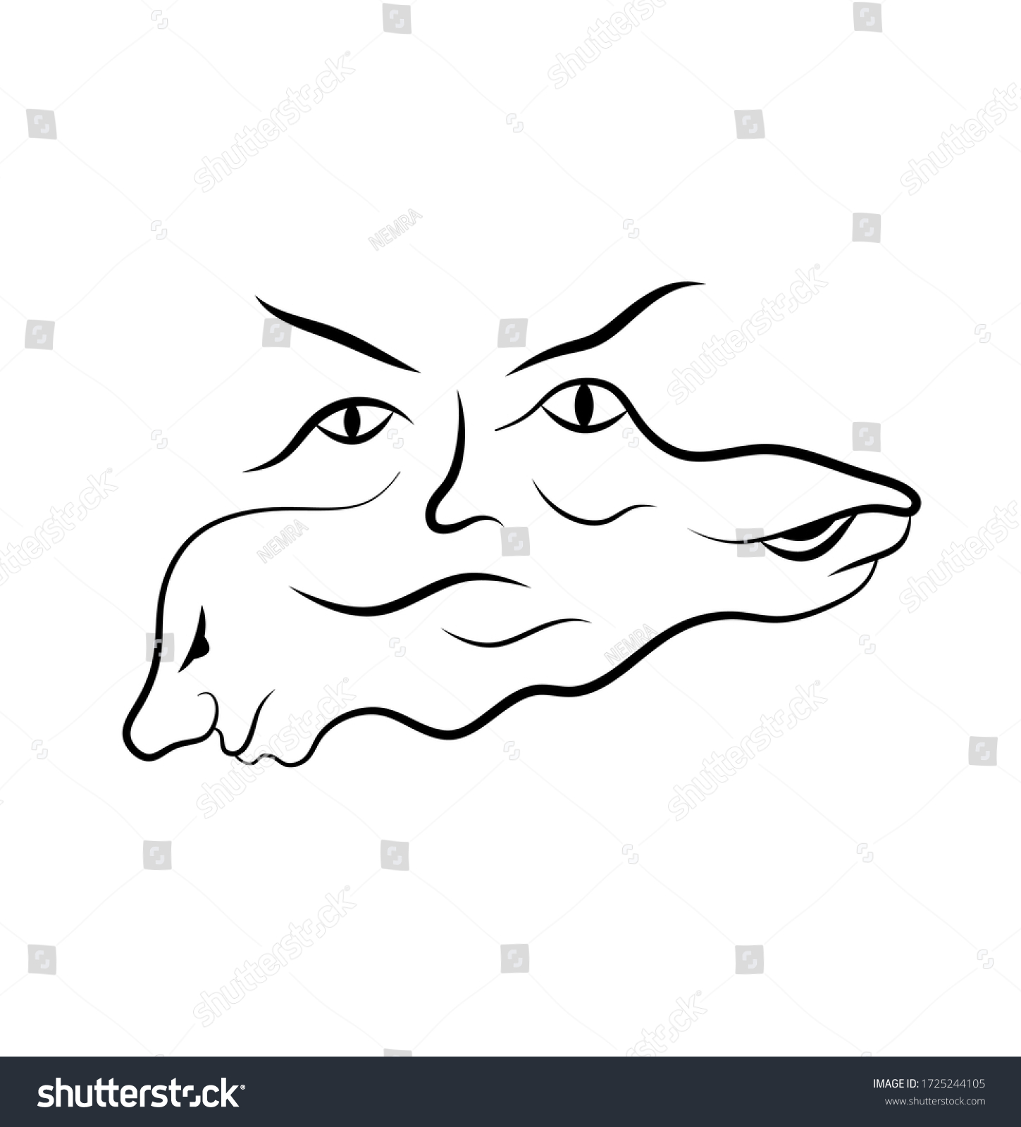 Three Faces Vector Modern Clip Art Stock Vector (Royalty Free ...