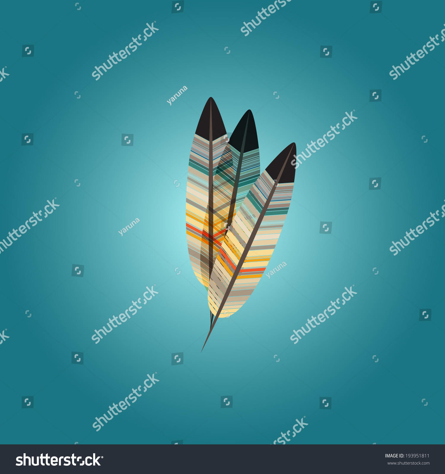 Three Feathers Stock Vector (Royalty Free) 193951811