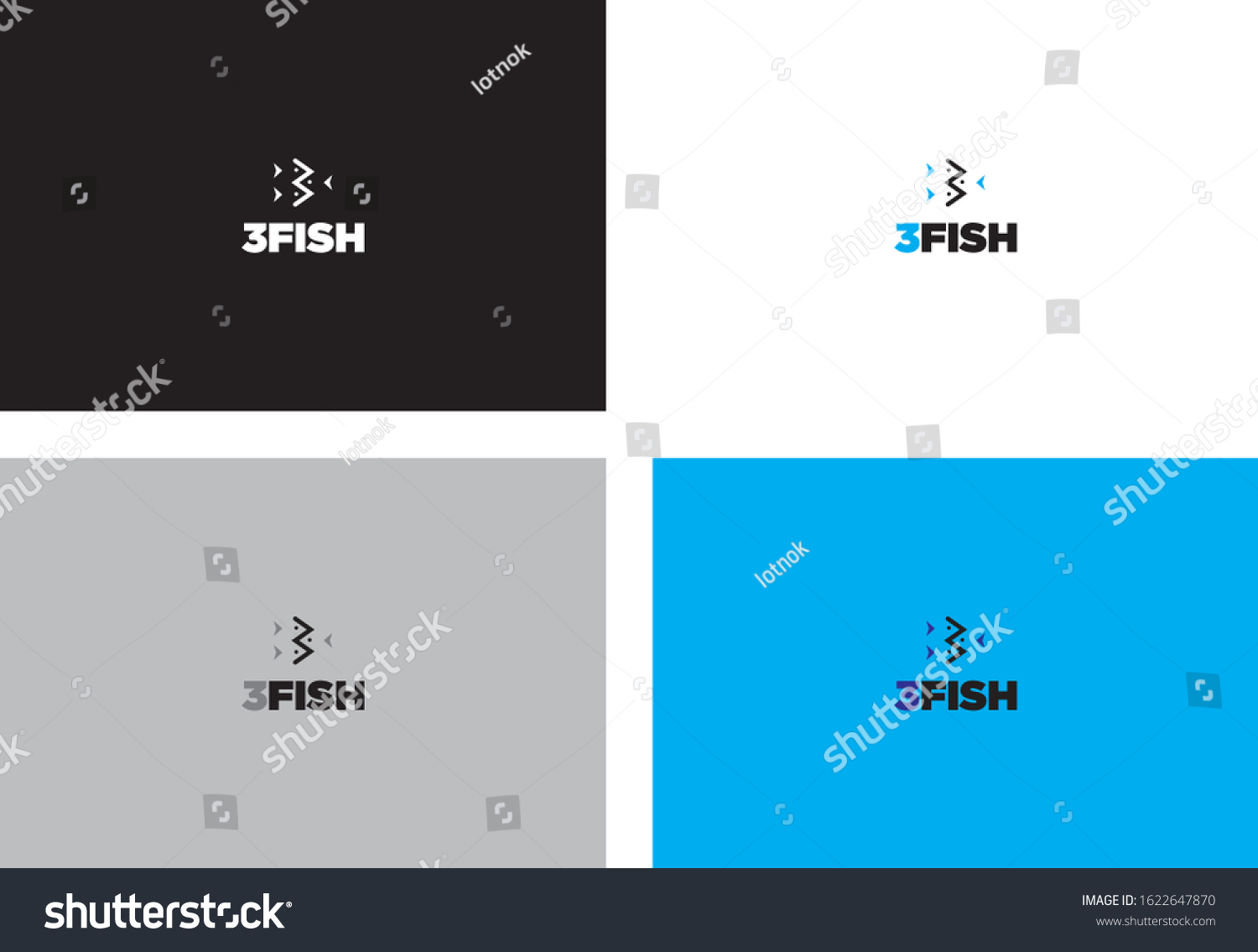 Three Fish Restaurant Logo Icon Stock Vector (Royalty Free) 1622647870