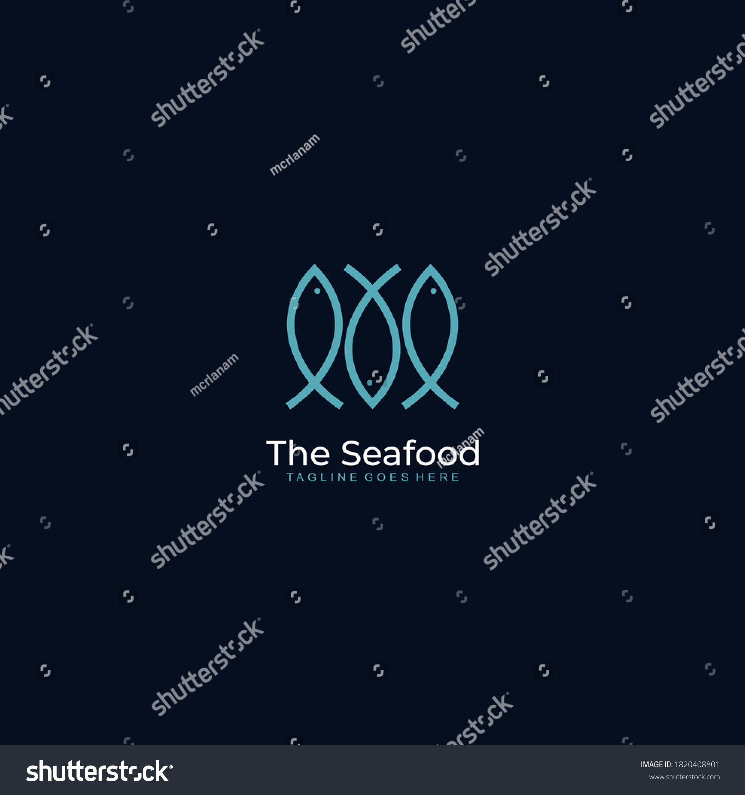 Three Fish Simple Line Logo Design Stock Vector (Royalty Free ...