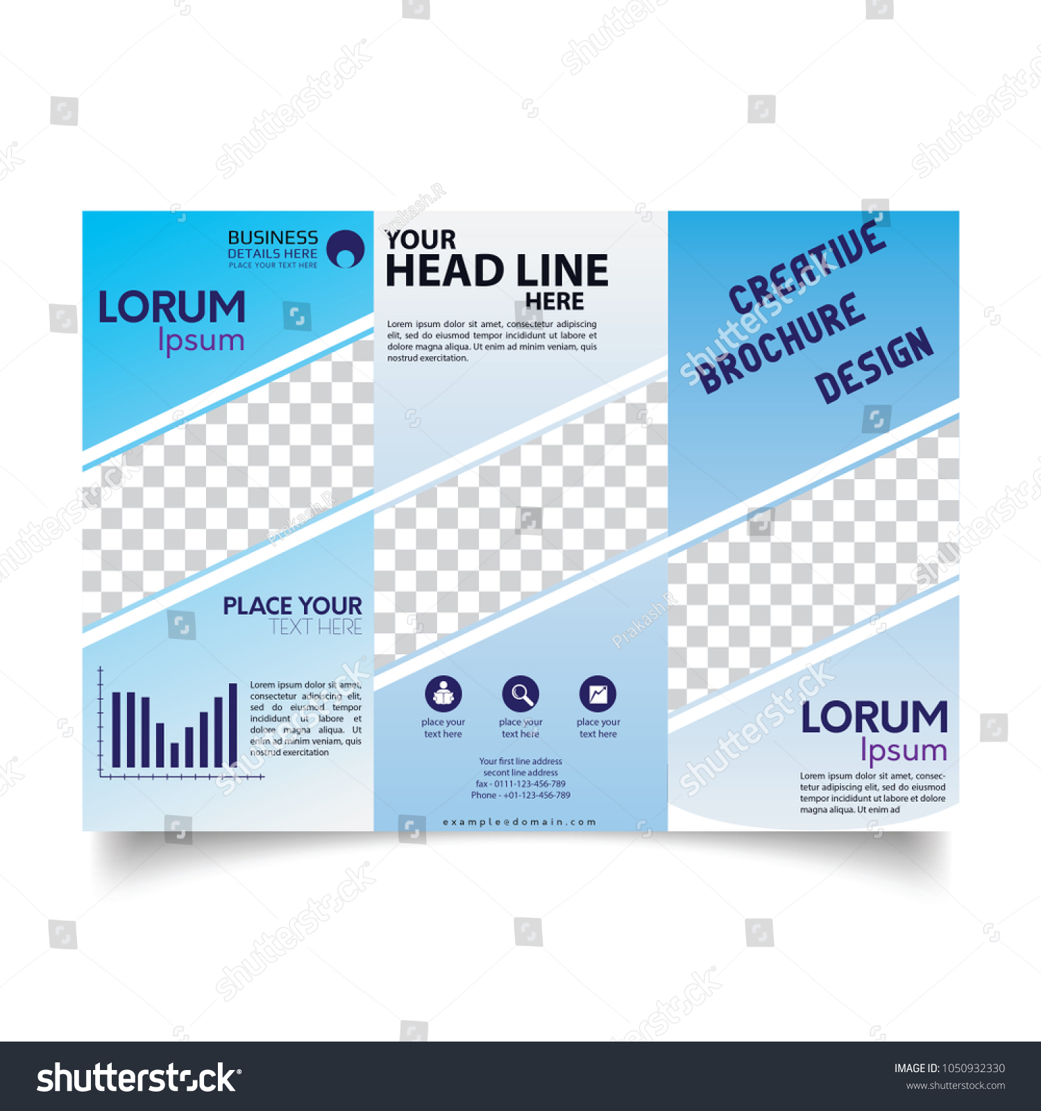 Three Fold Brochure Template Design Stock Vector (Royalty Free) 1050932330