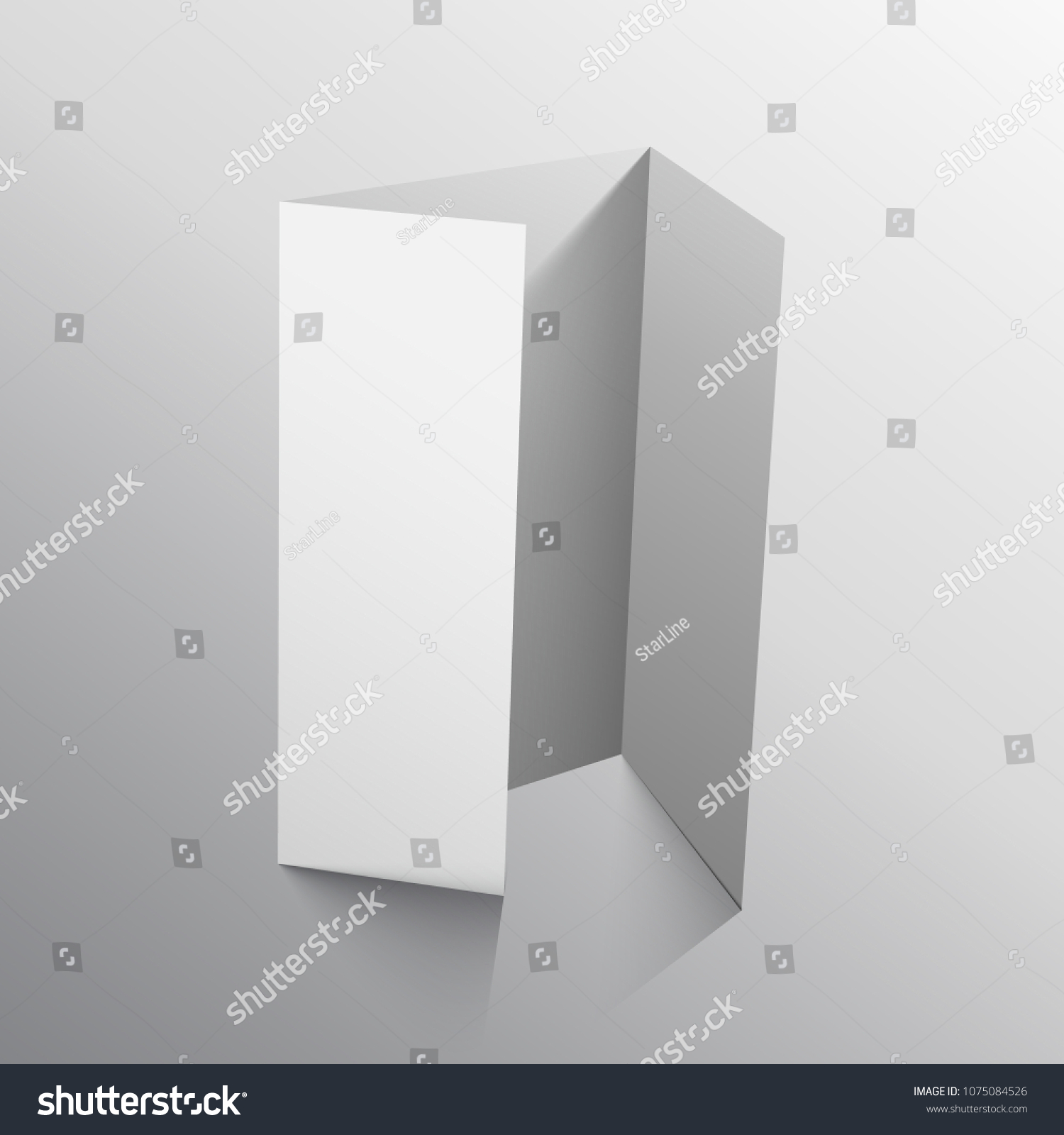 Three Fold Paper Vector Mockup Stock Vector (Royalty Free) 1075084526