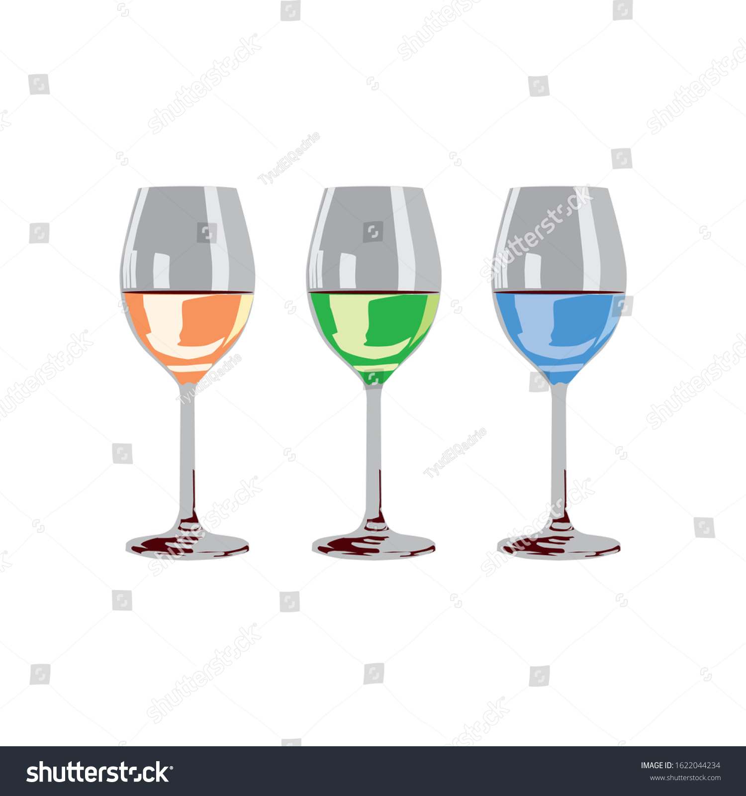 Three Glasses Vector Illustration White Background Stock Vector ...