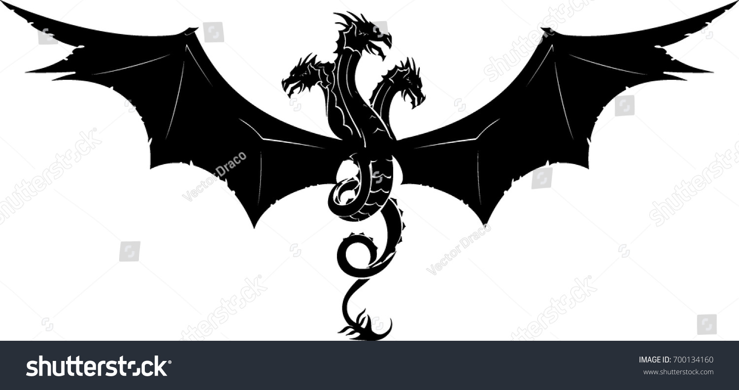 Three Headed Dragon Stock Vector (Royalty Free) 700134160 | Shutterstock