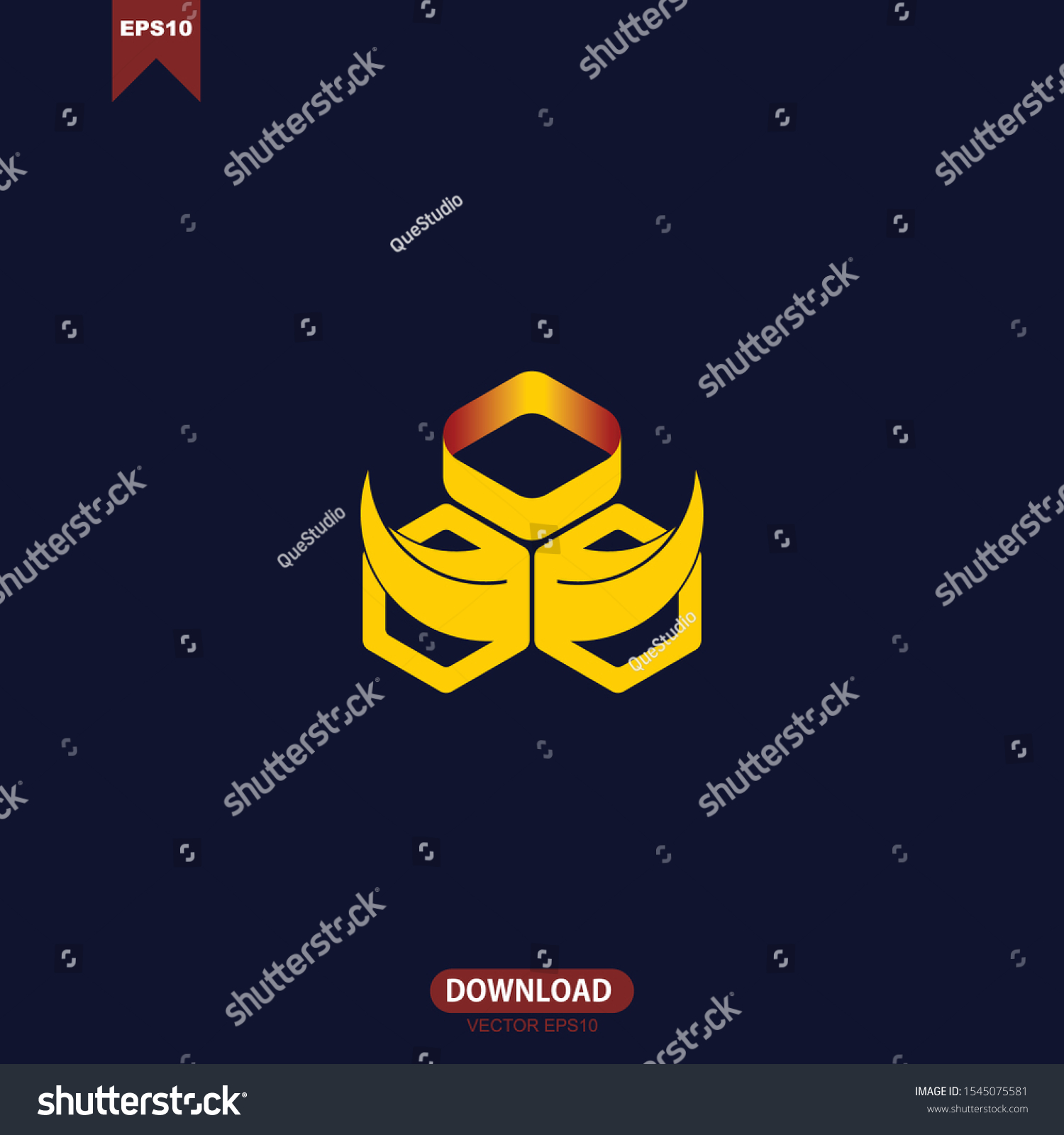 Three Hexagon Concept Logo Vector Design Stock Vector (Royalty Free ...