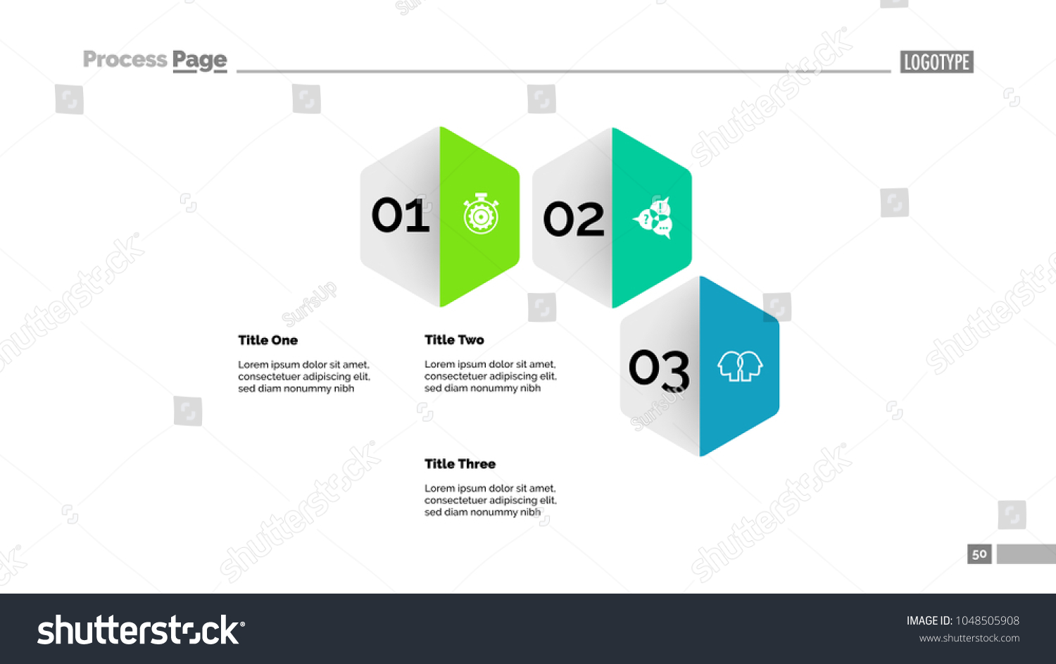 Three Hexagon Step Chart Option Diagram Stock Vector (Royalty Free ...