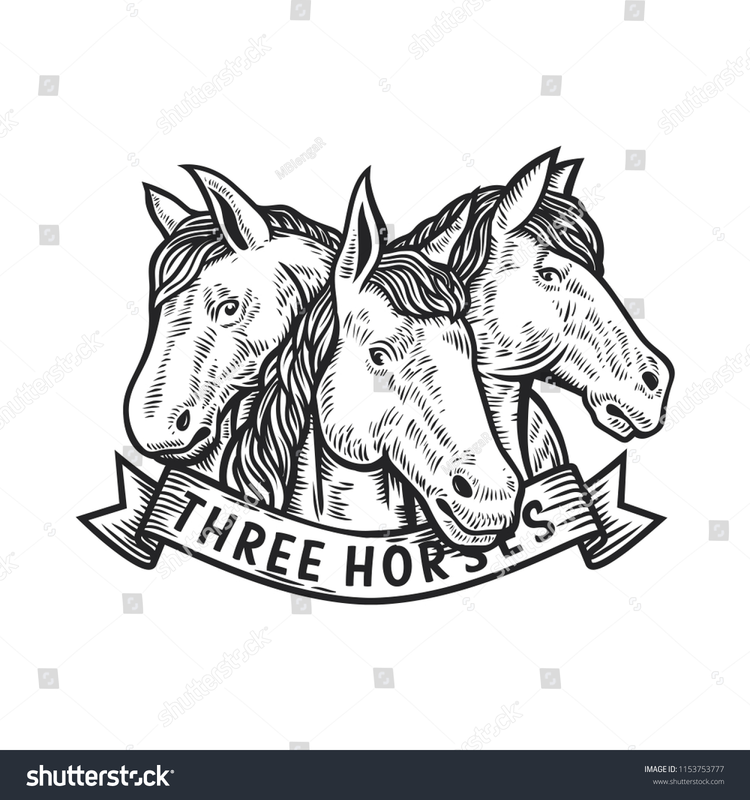 Three Horses Logo Vector Illustration Stock Vector (Royalty Free ...