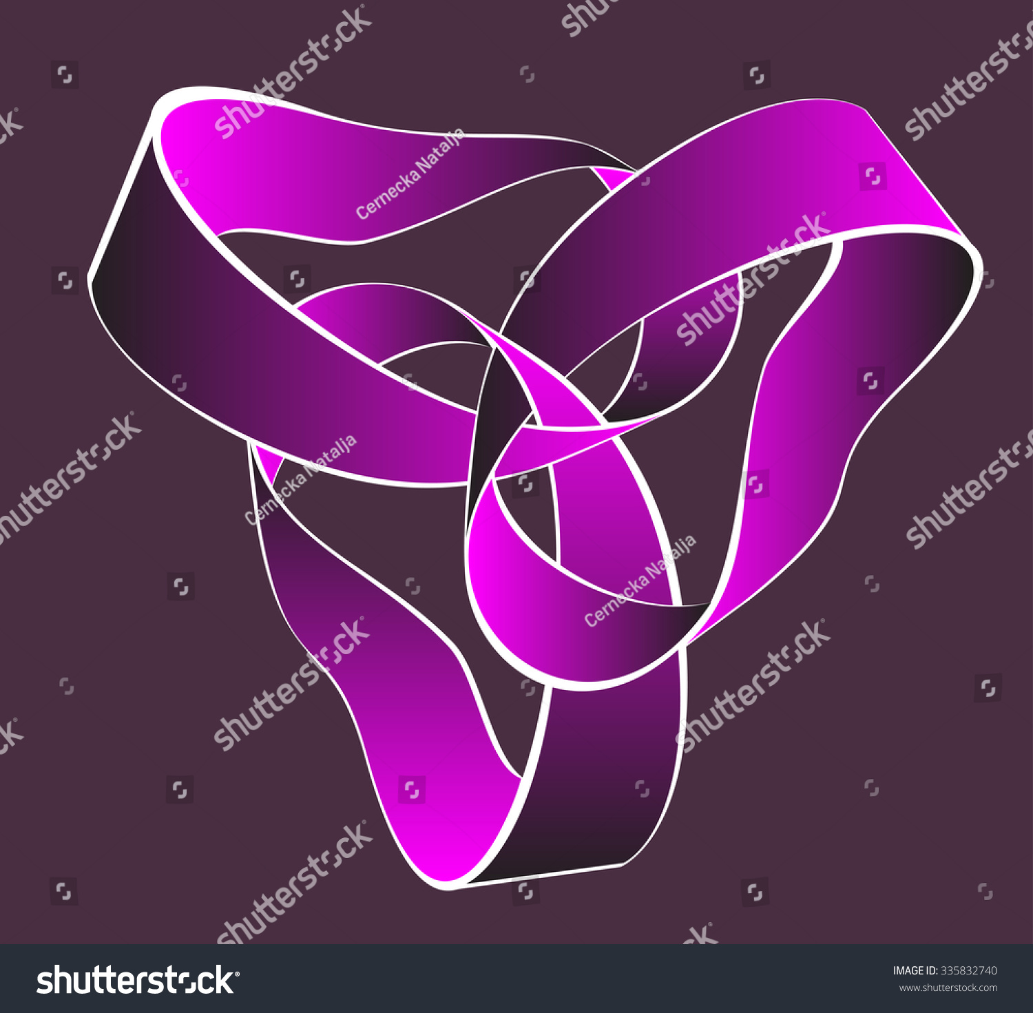 Three Intertwined Mobius Strip Vector Image Stock Vector (Royalty Free ...
