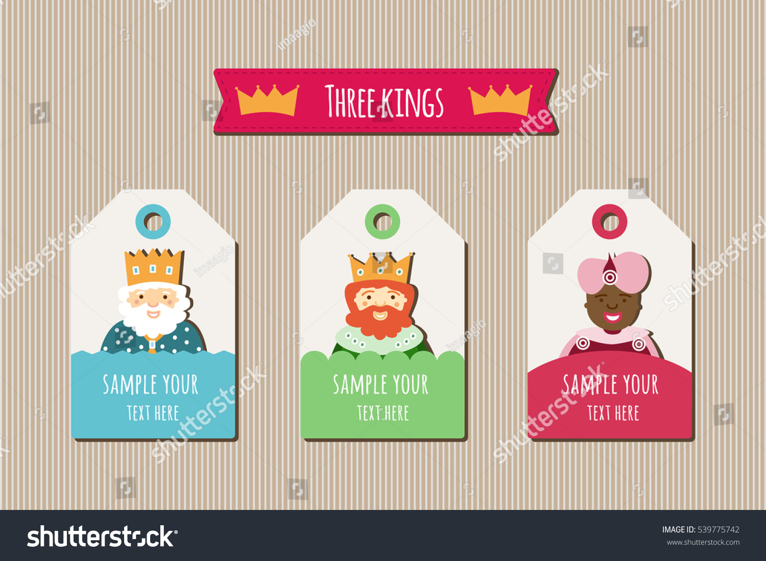Three Kings Tags Stock Vector (Royalty Free) 539775742