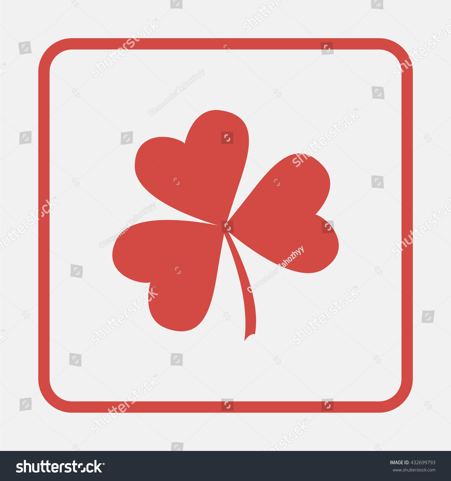 Three Leaf Clover Icon Stock Vector (Royalty Free) 432699793 | Shutterstock