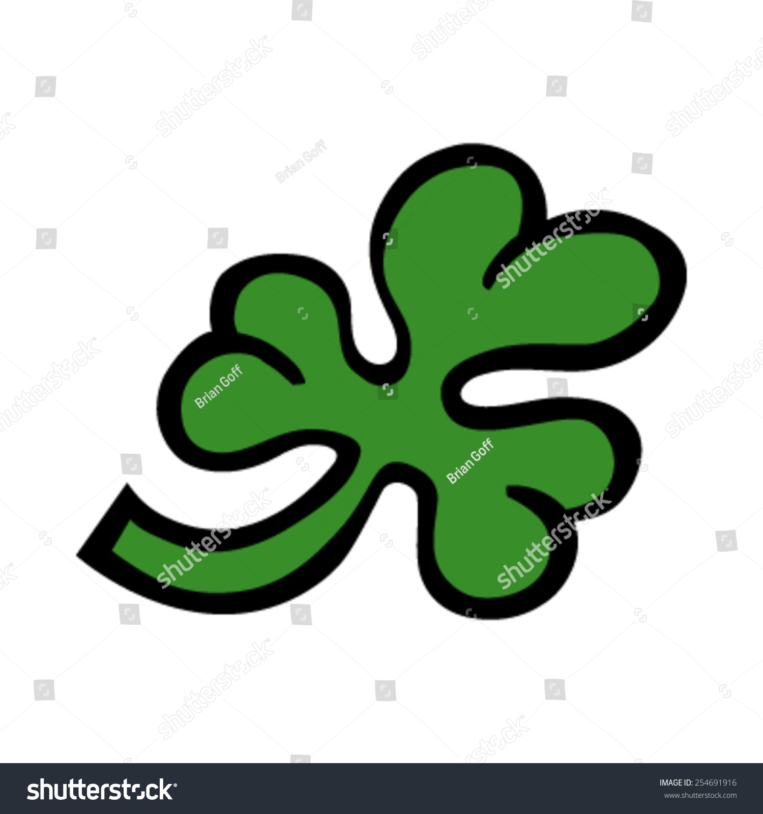 Three Leaf Clover Vector Cartoon Icon Stock Vector 254691916 - Shutterstock