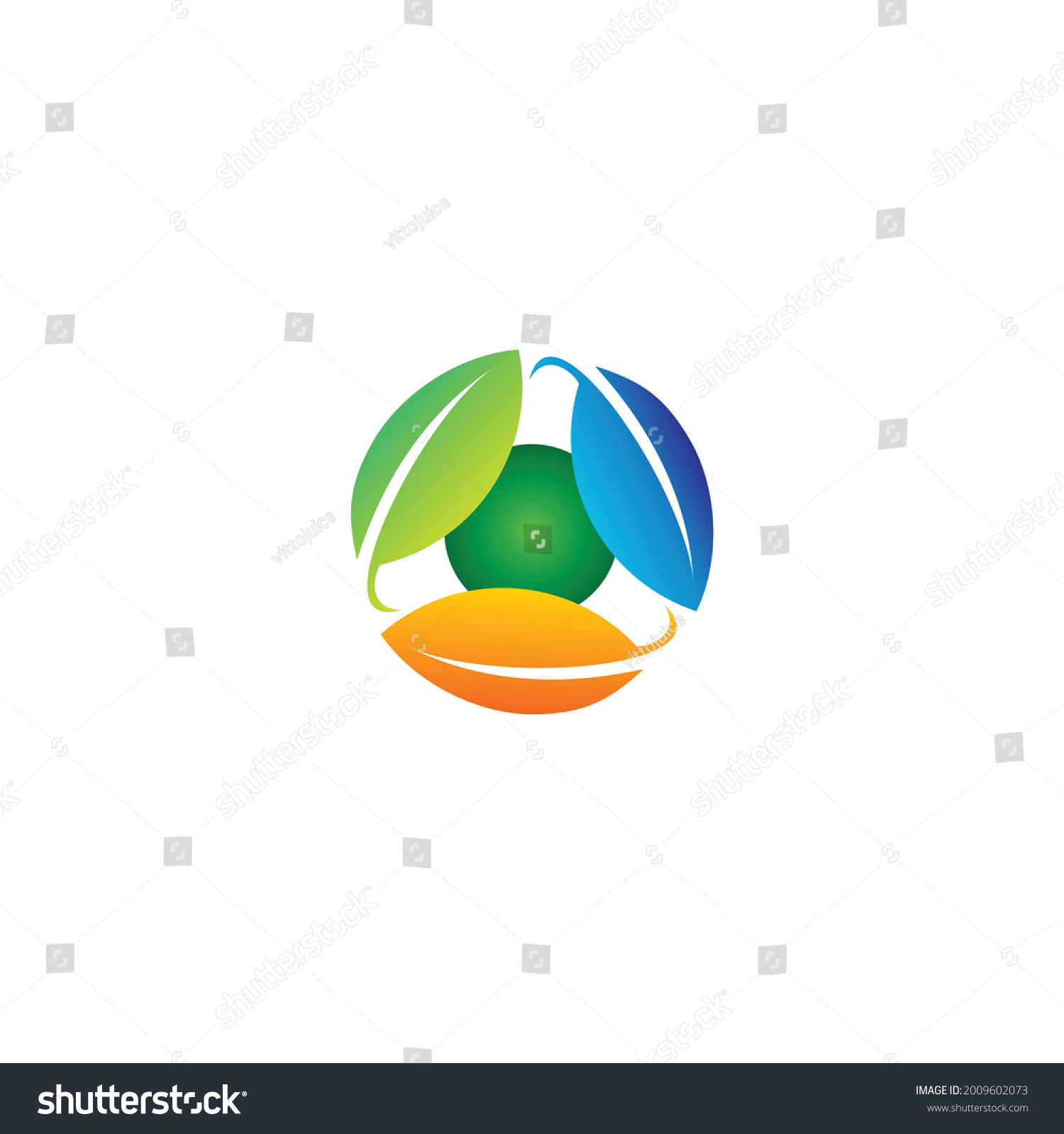 Three Leaf Logo Vector Art Design Stock Vector (Royalty Free ...
