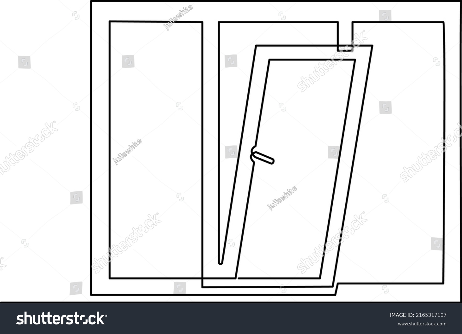 Threeleaf Window Plastic Doubleglazed Window Vector Stock Vector ...
