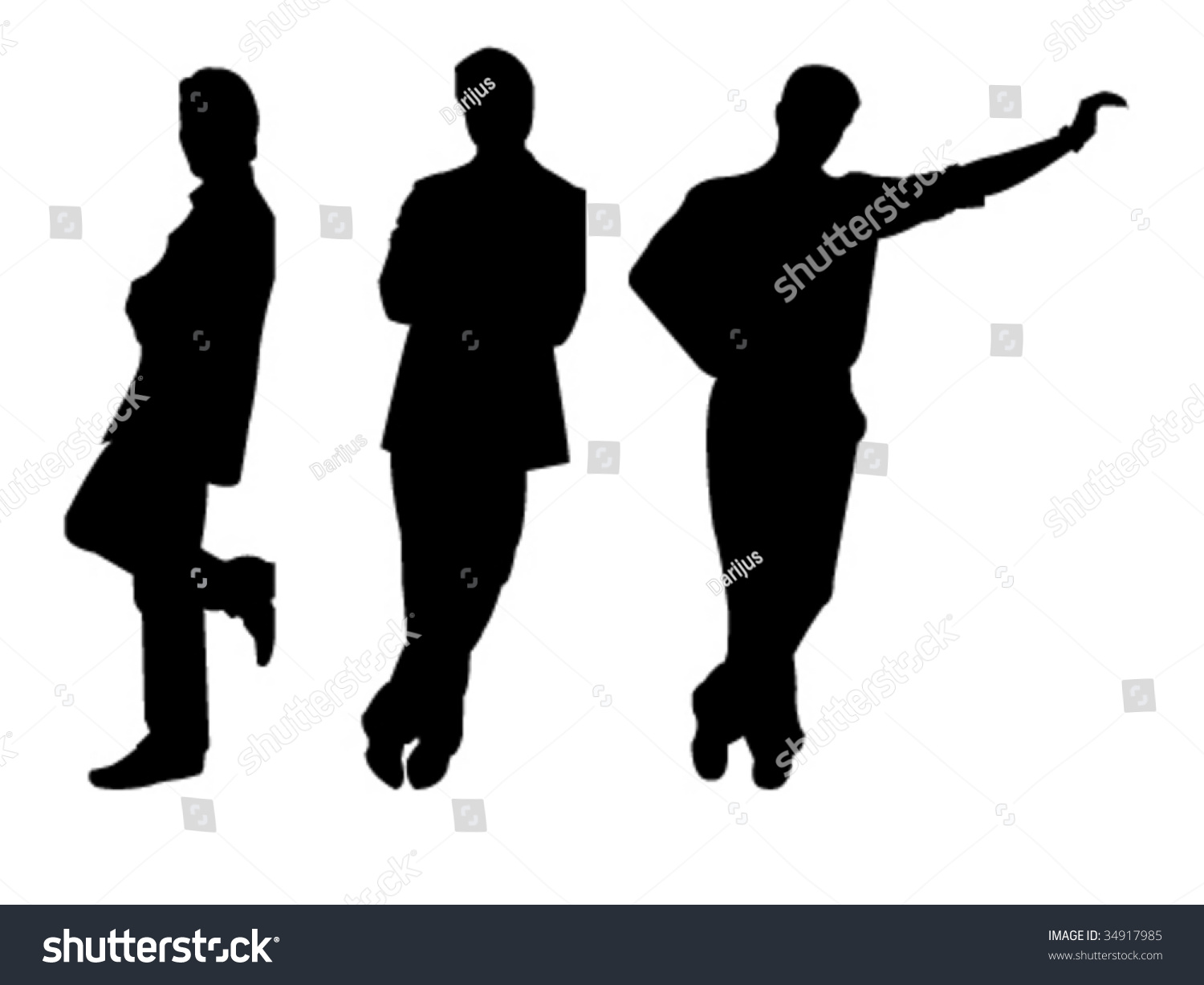 Three Leaning Men Silhouettes Stock Vector 34917985 - Shutterstock