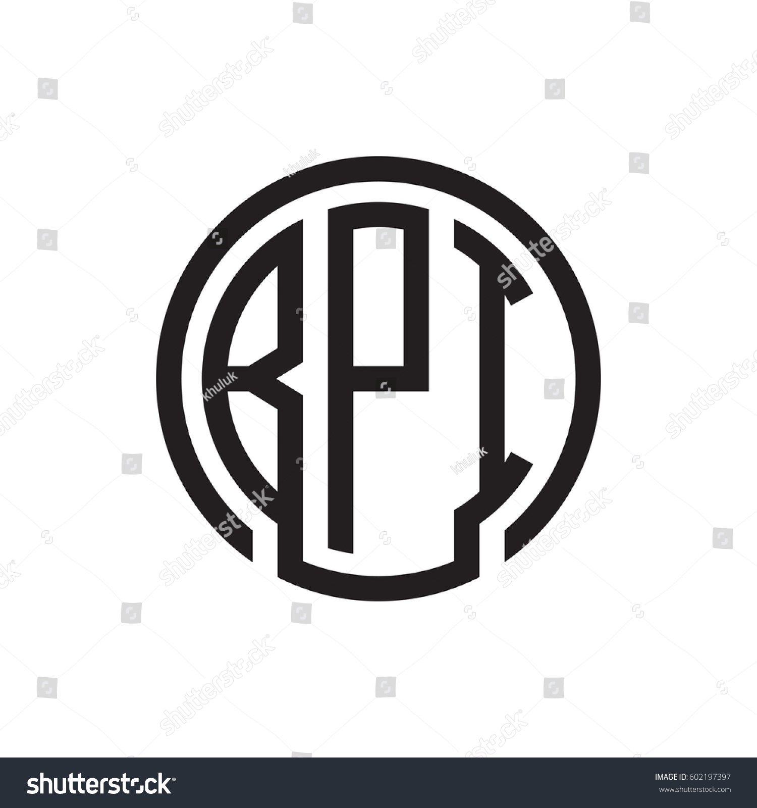 Threeletter Initials Black Circle Logo Stock Vector (Royalty Free ...