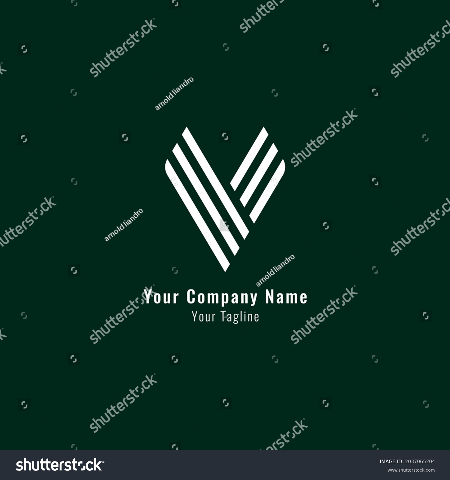 Three Line Letter V Simple Logo Stock Vector (Royalty Free) 2037065204