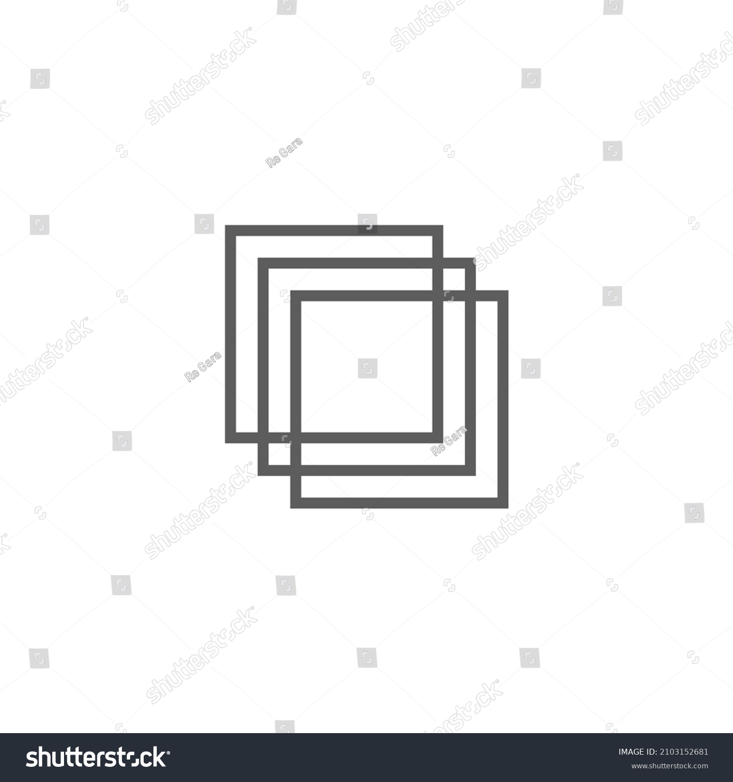 Three Line Square Logo Design Vector Stock Vector (Royalty Free) 2103152681