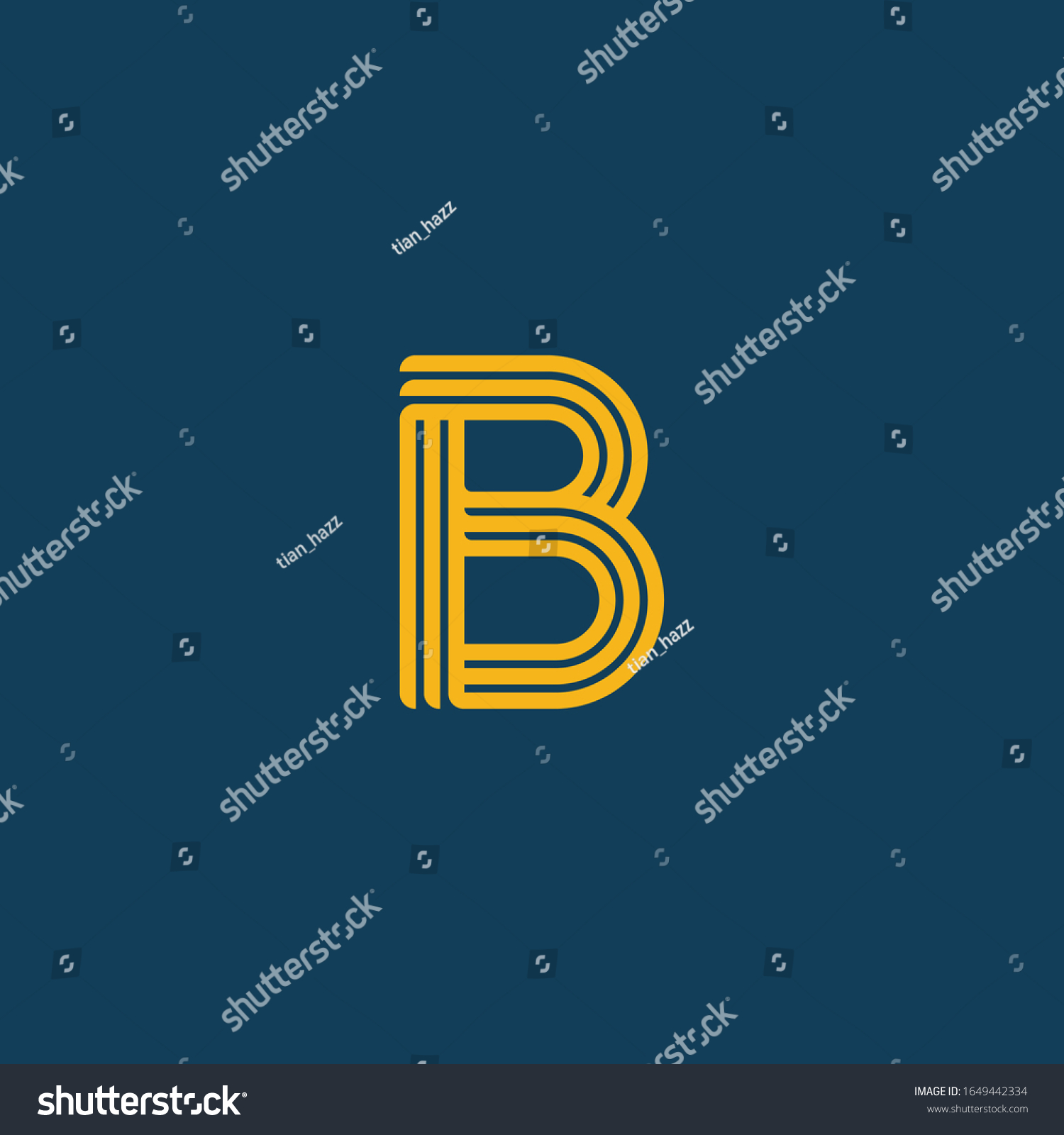 Three Lines Letter B Logo Template Stock Vector (Royalty Free) 1649442334
