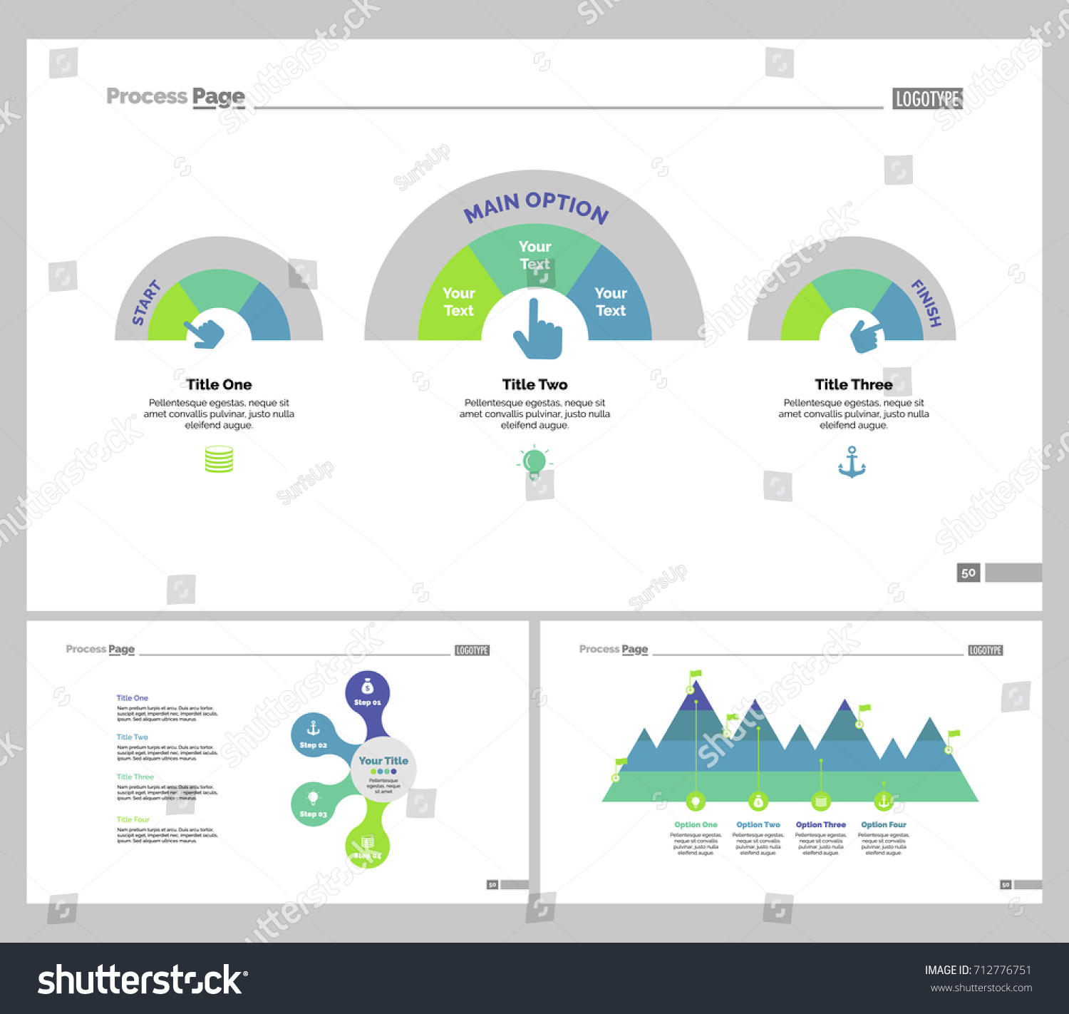 Three Marketing Slide Templates Set Stock Vector (Royalty Free ...