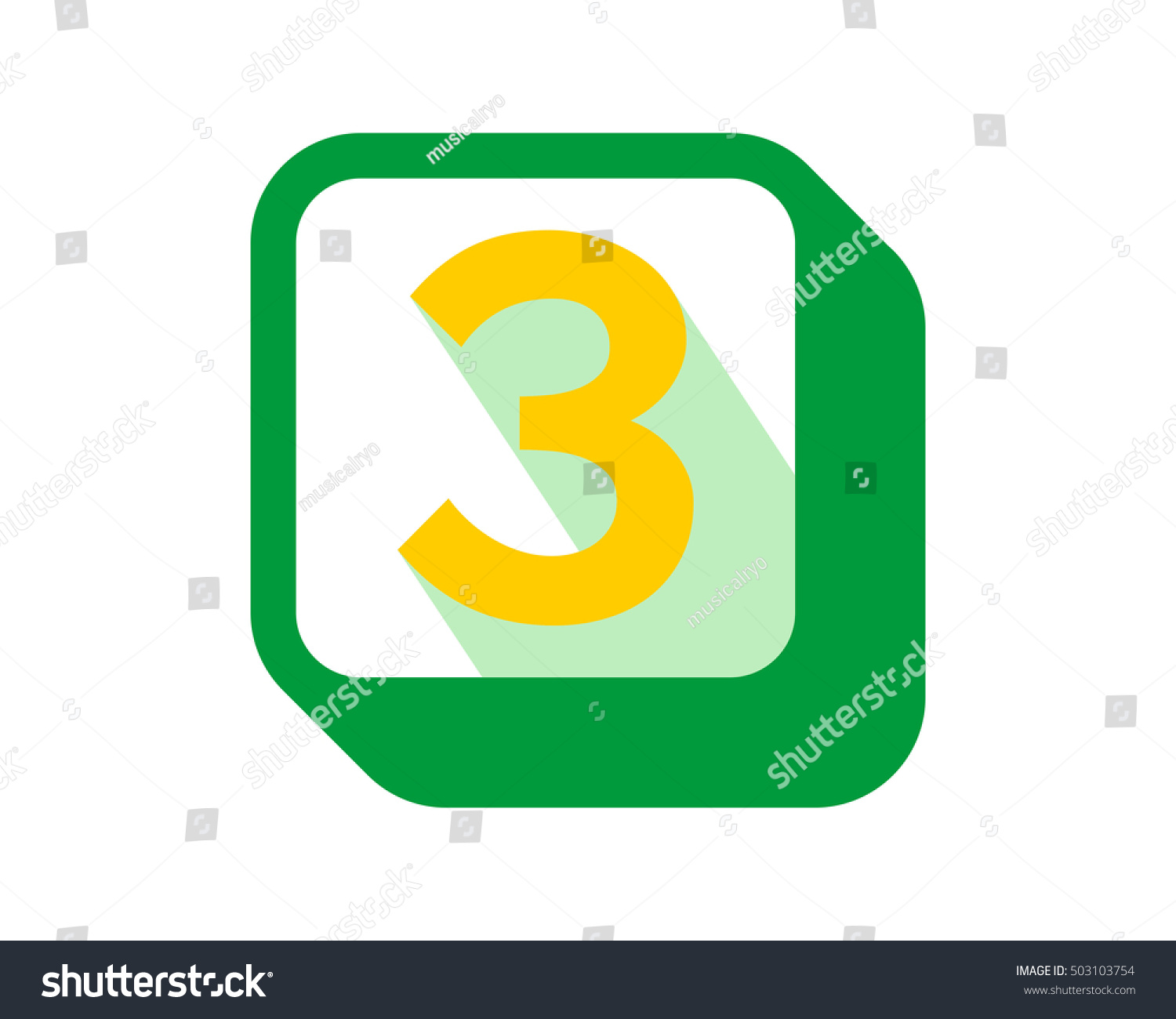 Three Number Typography Typeset Logotype Numeral Stock Vector (Royalty ...