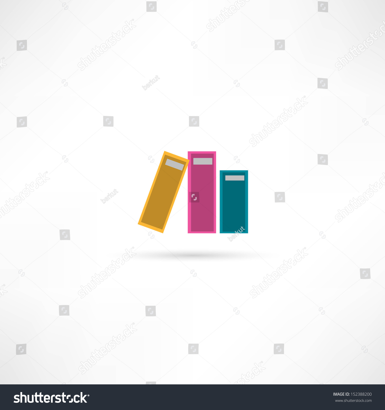 Three Office Folders Icon Stock Vector (Royalty Free) 152388200 ...
