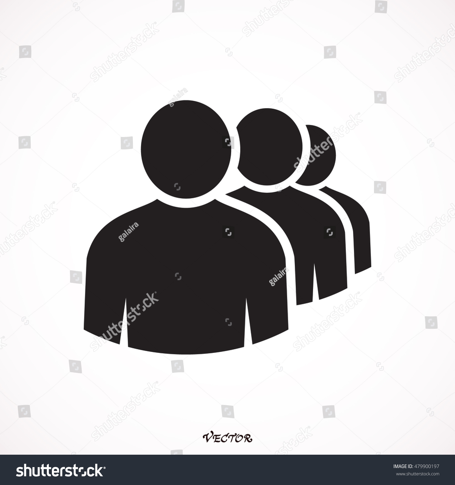 Three People Icon Stock Vector (Royalty Free) 479900197