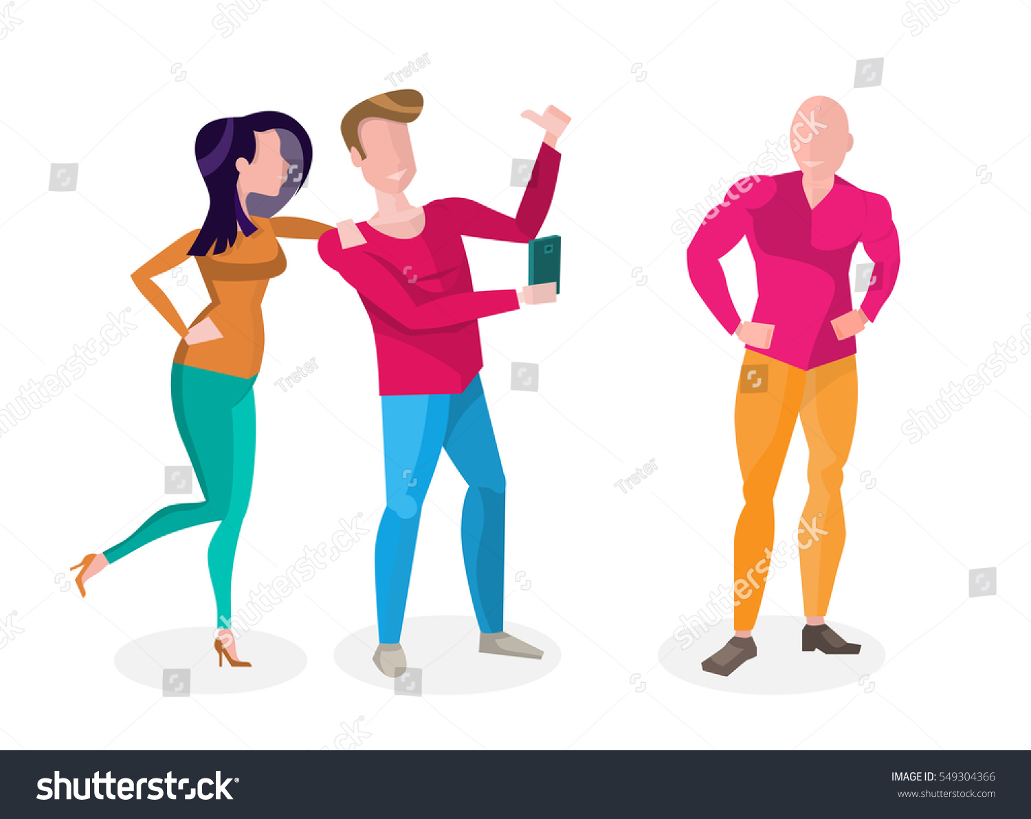 Three People Talking Vector Isolated Illustration Stock Vector (Royalty ...