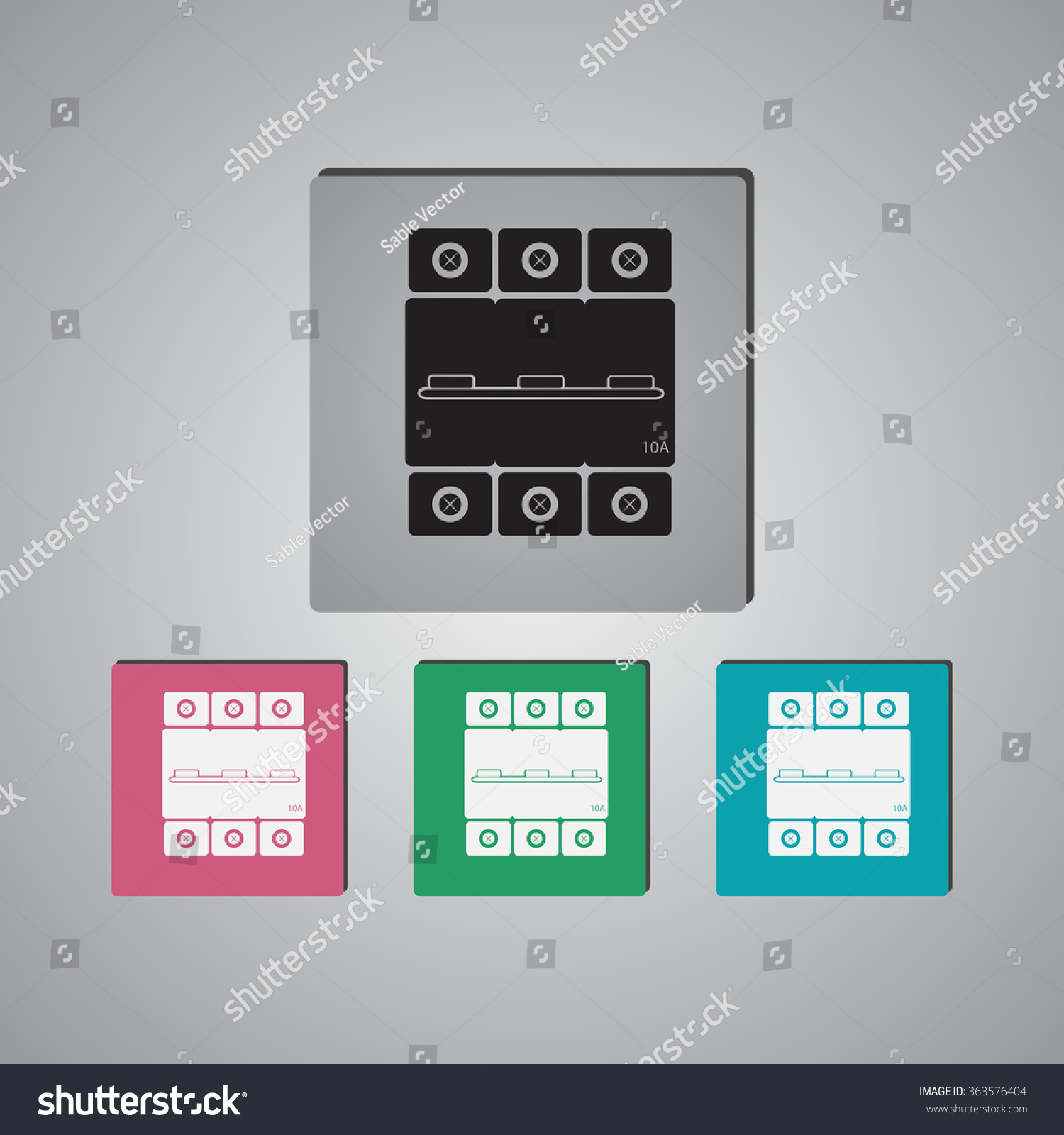 Threephase Machine Ten Amps Icon Stock Vector (Royalty Free) 363576404 ...