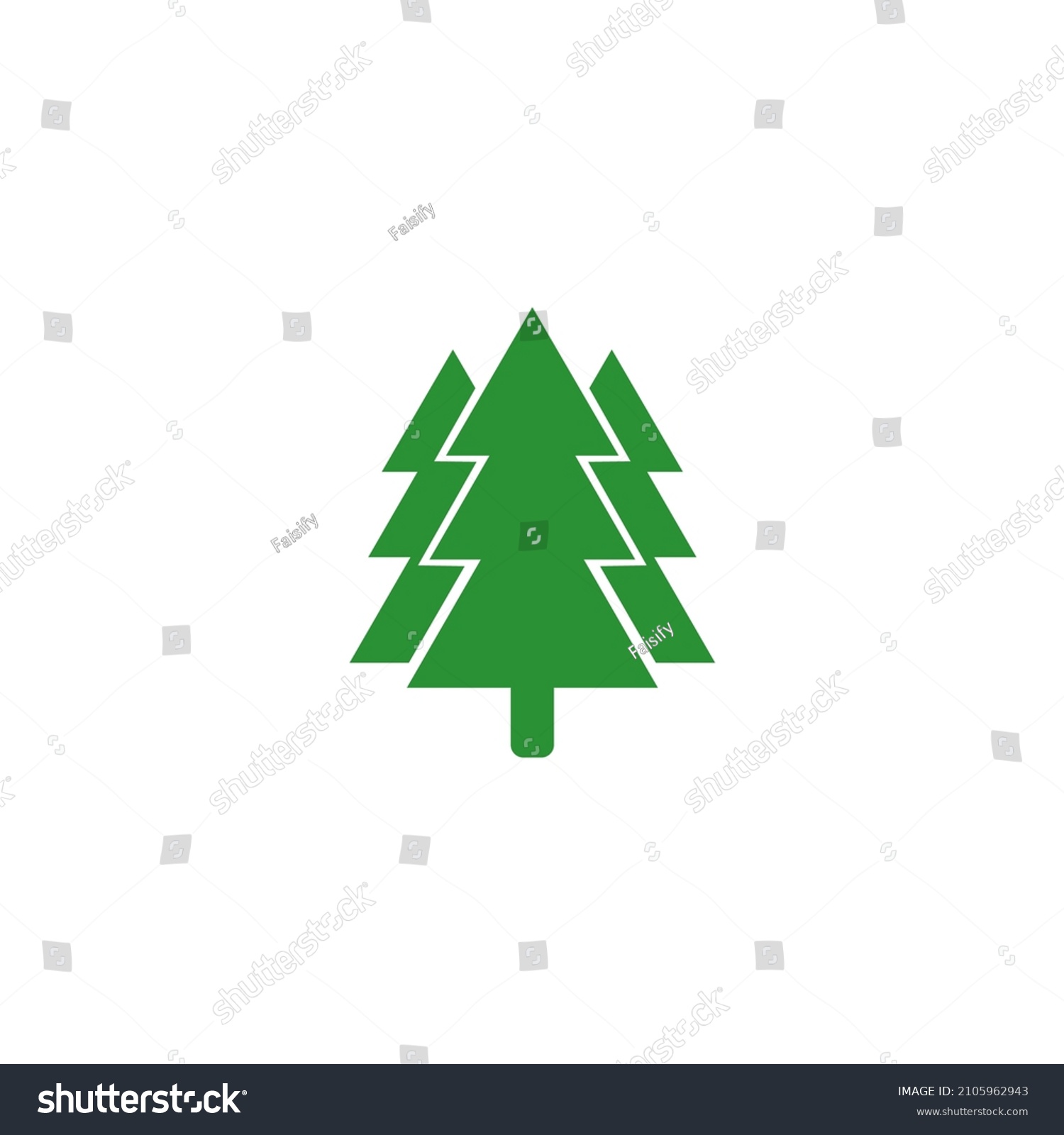 Three Pine Trees Logo Icon Design Stock Vector (Royalty Free) 2105962943