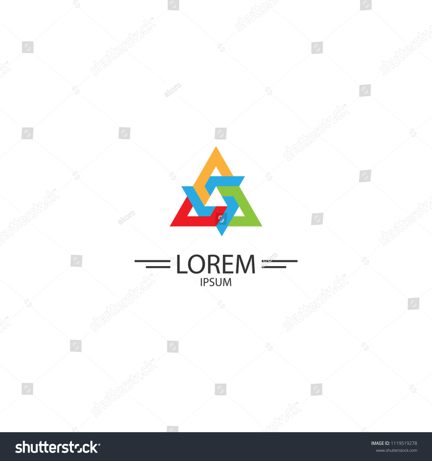 Three Pointed Logo Vector Illustration Eps: vector de stock (libre de ...