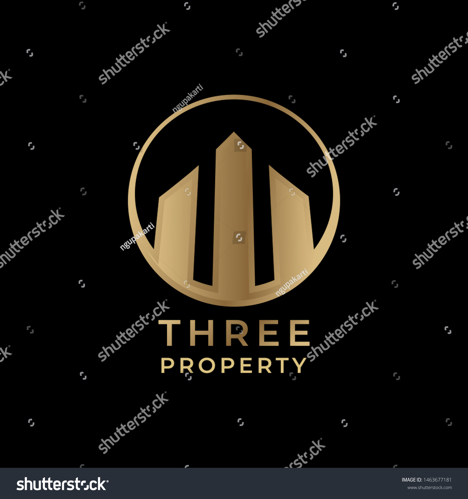 Three Property Logo Icon Design Vector Stock Vector (Royalty Free ...