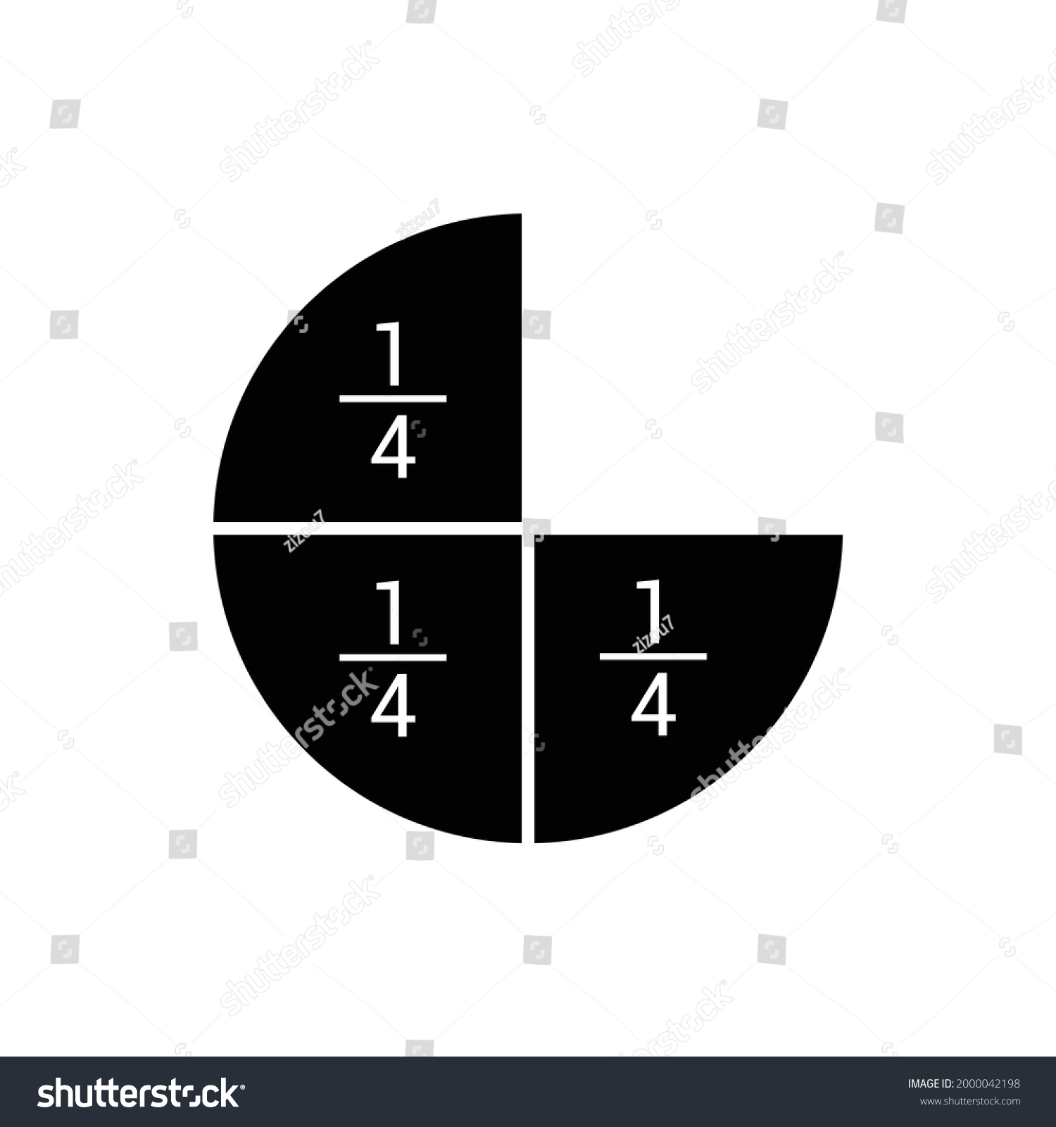 Three Quarters Math Fraction Number Vector Stock Vector (Royalty Free ...