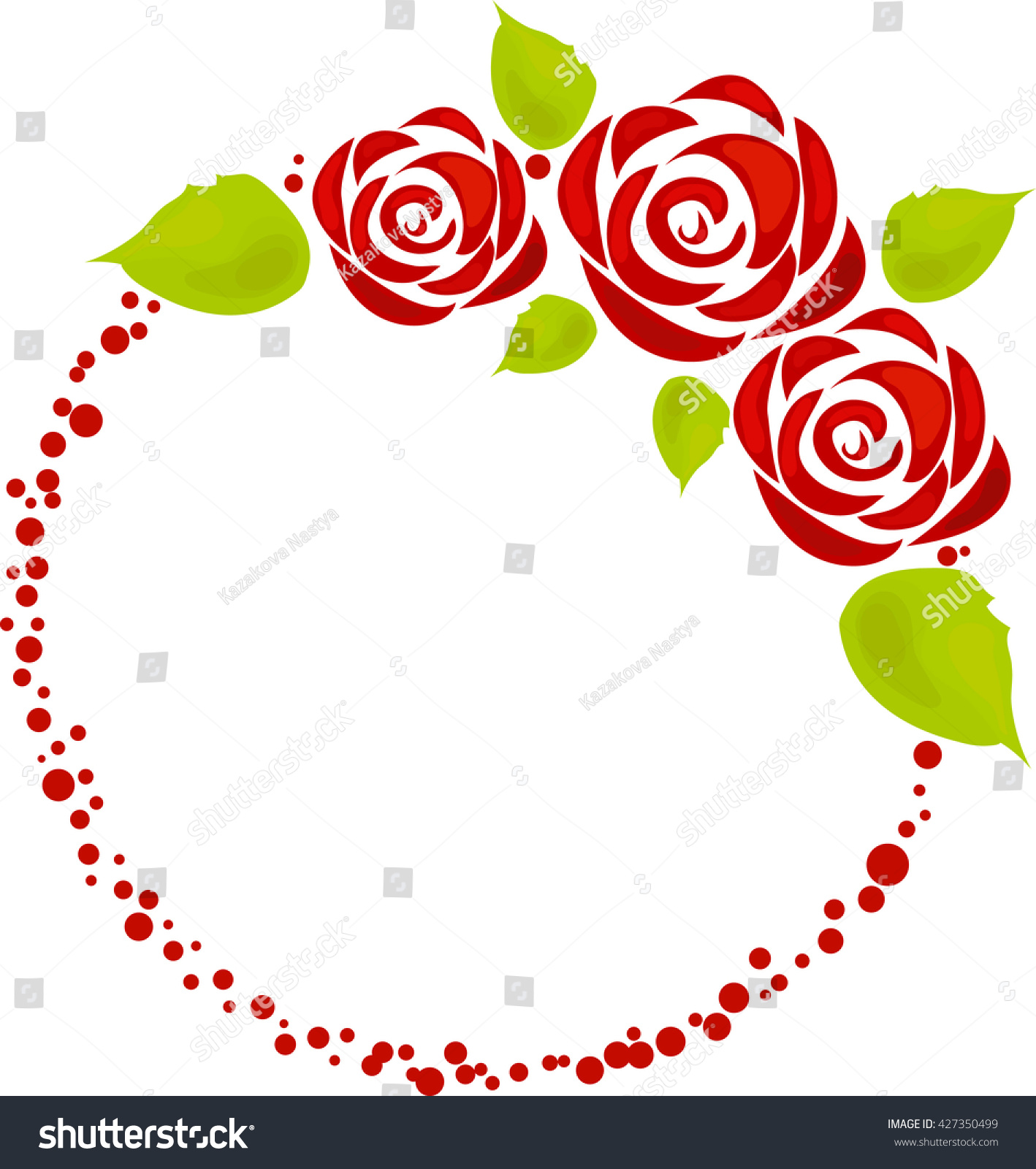 Three Red Rose On White Background Stock Vector (Royalty Free ...