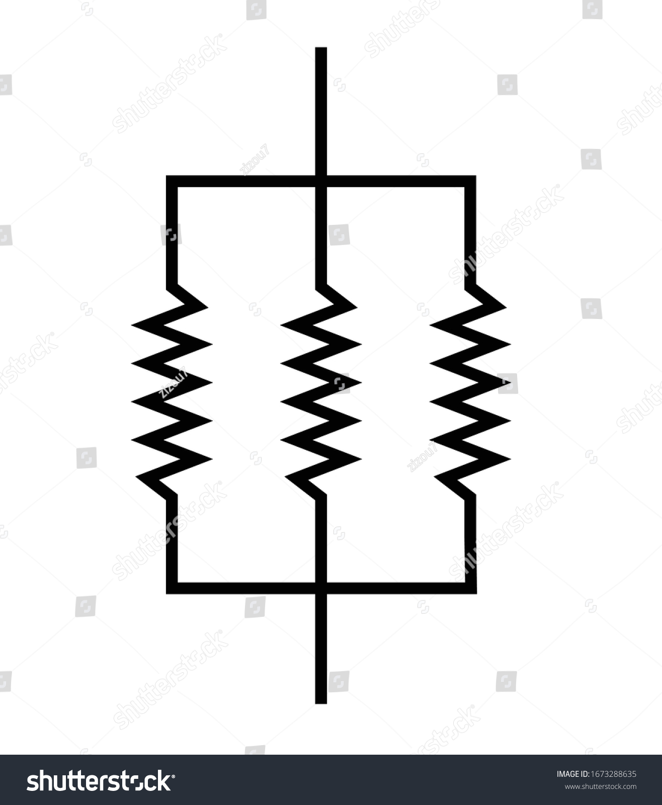 Three Resistors Parallel Vector Illustration Stock Vector (Royalty Free ...