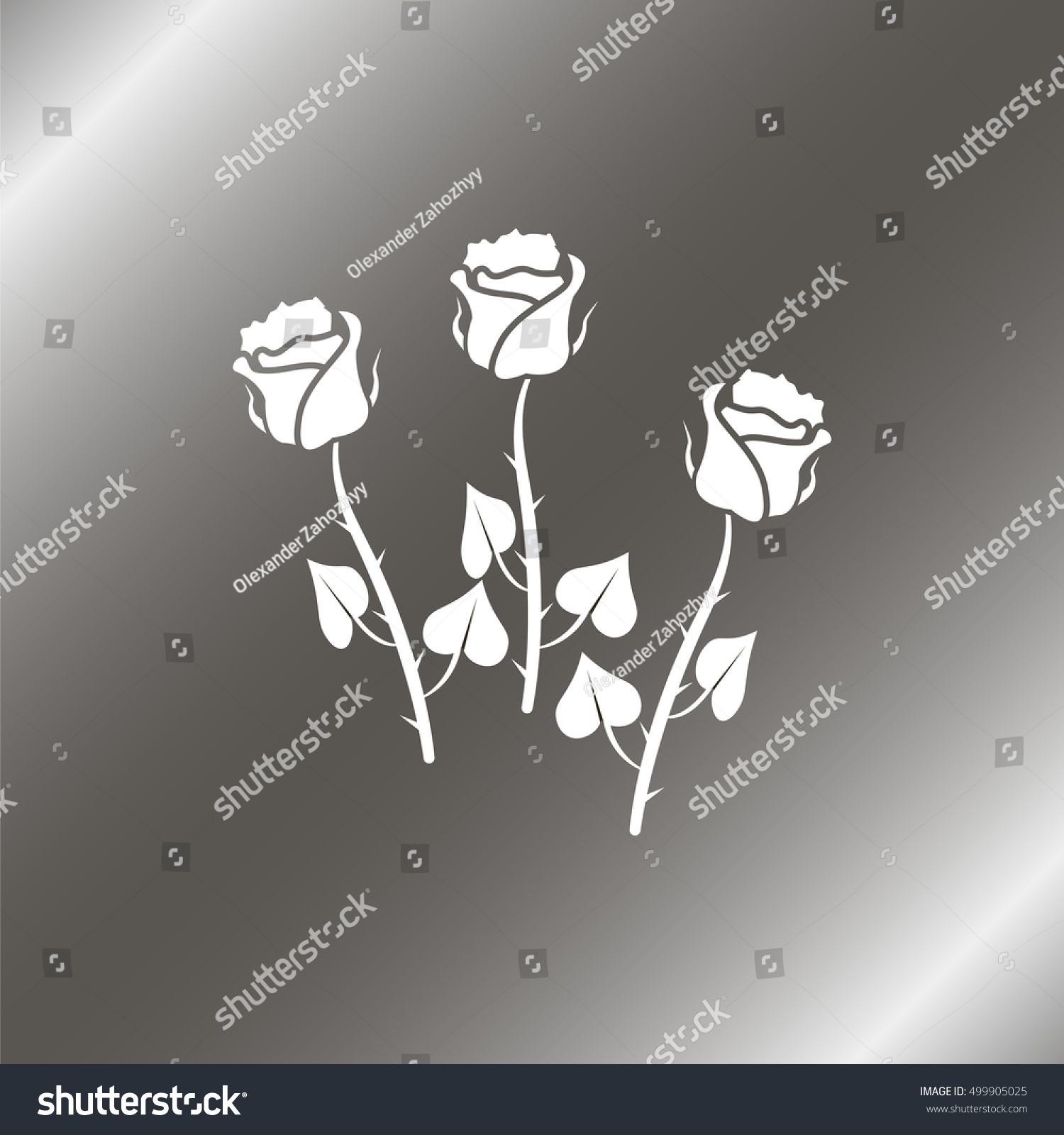 Three Roses Illustration Stock Vector (Royalty Free) 499905025 ...
