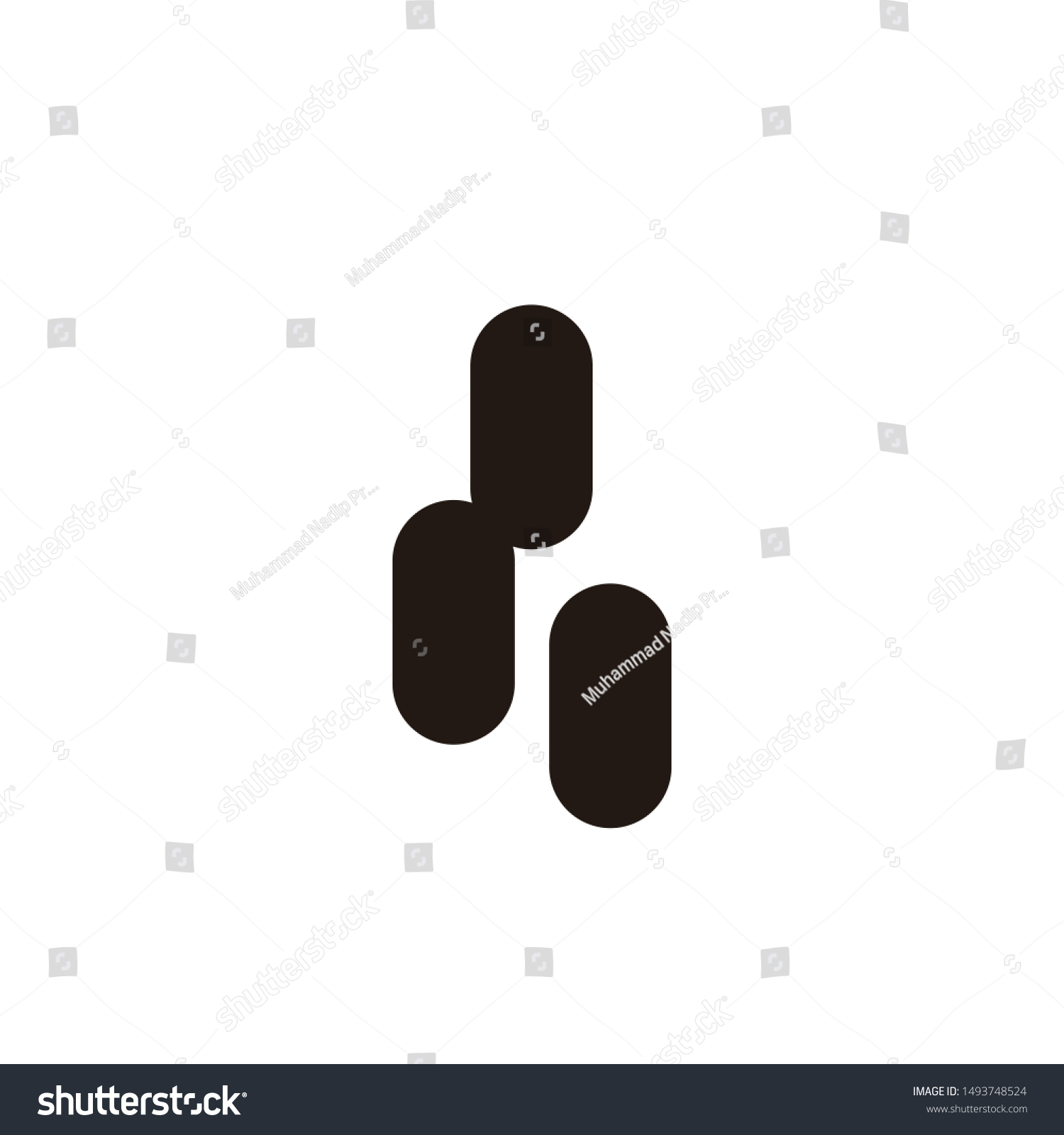 Three Separate Black White Oval Logos Stock Vector (Royalty Free ...