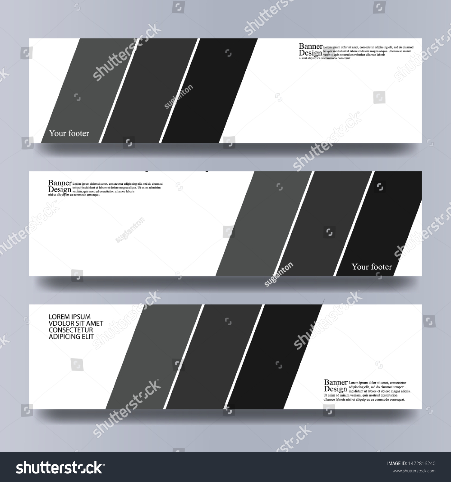 Three Set Banner Layout Template: vector de stock (libre de regalías ...