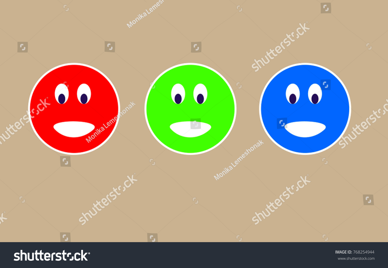 Three Smileys Vector Illustration: vector de stock (libre de regalías ...