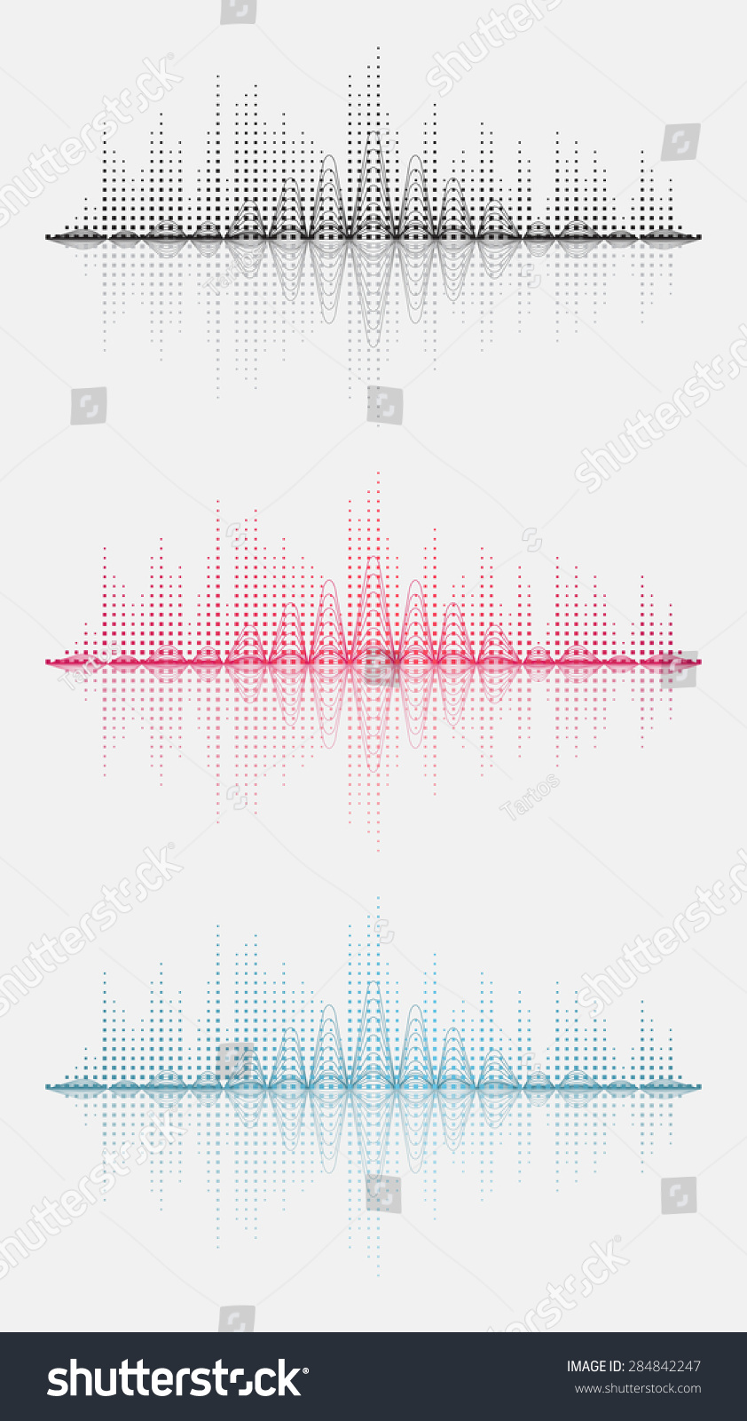 Three Sound Wave Vector Illustration Isolated Stock Vector (Royalty ...