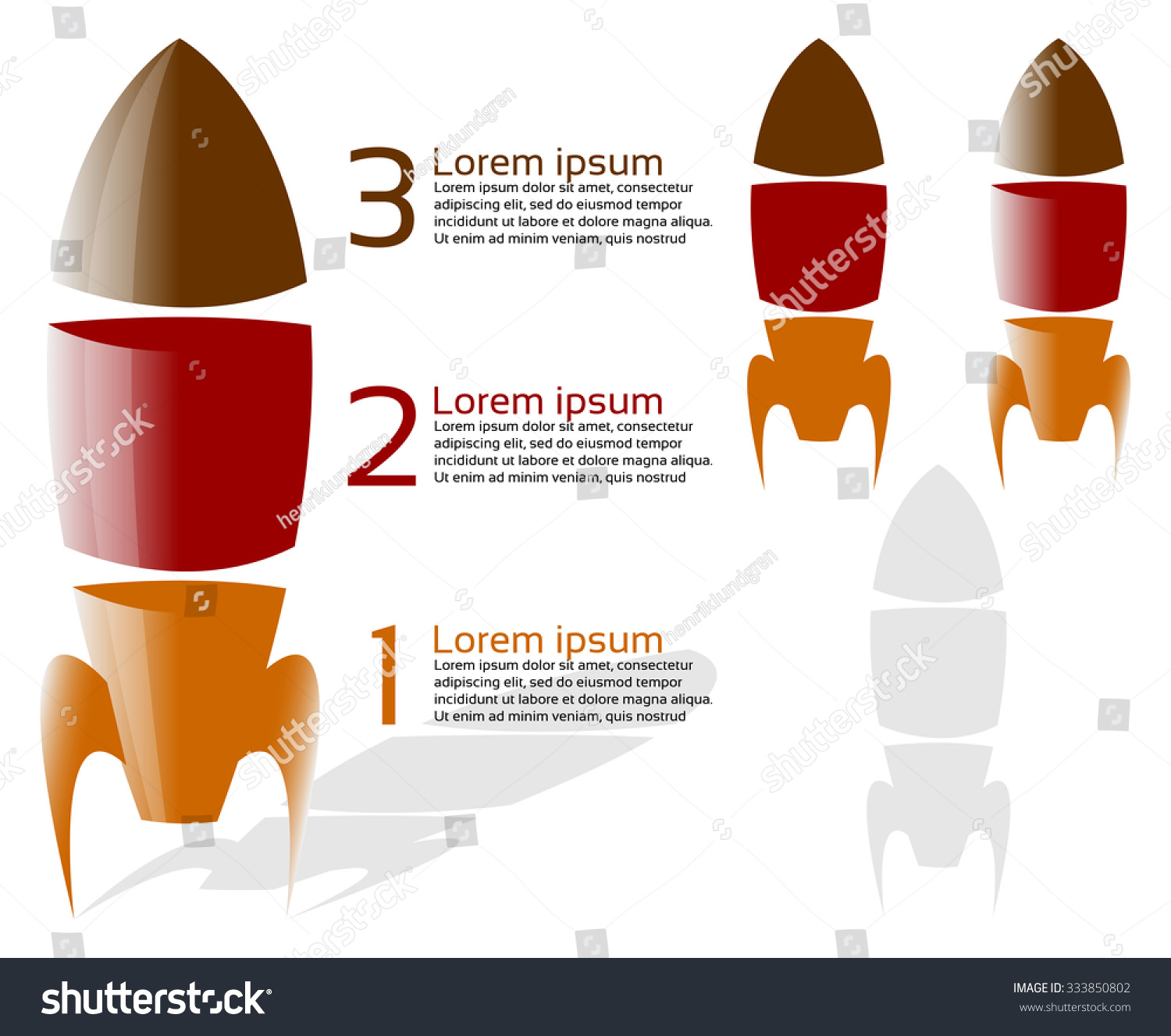 Three Stage Rocket Infographic Stock Vector (Royalty Free) 333850802 ...