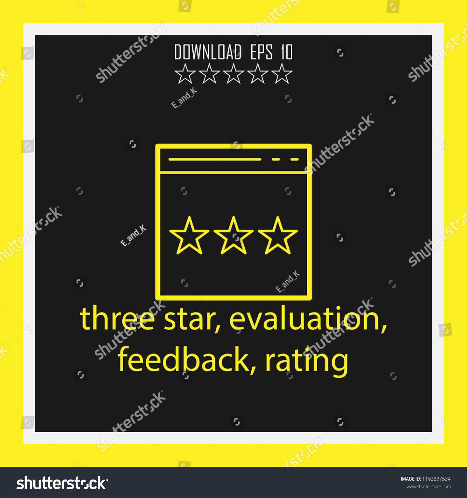 Three Star Evaluation Feedback Raiting Vector Stock Vector (Royalty ...