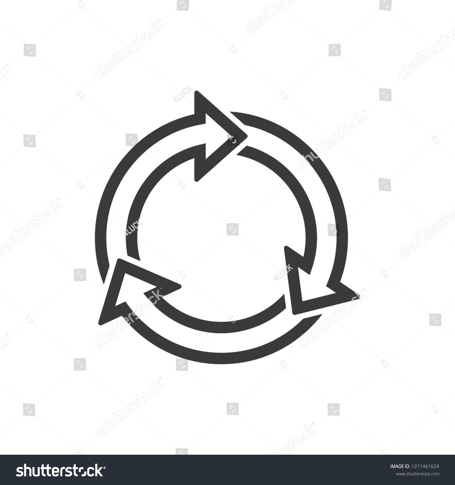 Three Step Cycle Arrows Outline Icon Stock Vector (Royalty Free) 1211461624