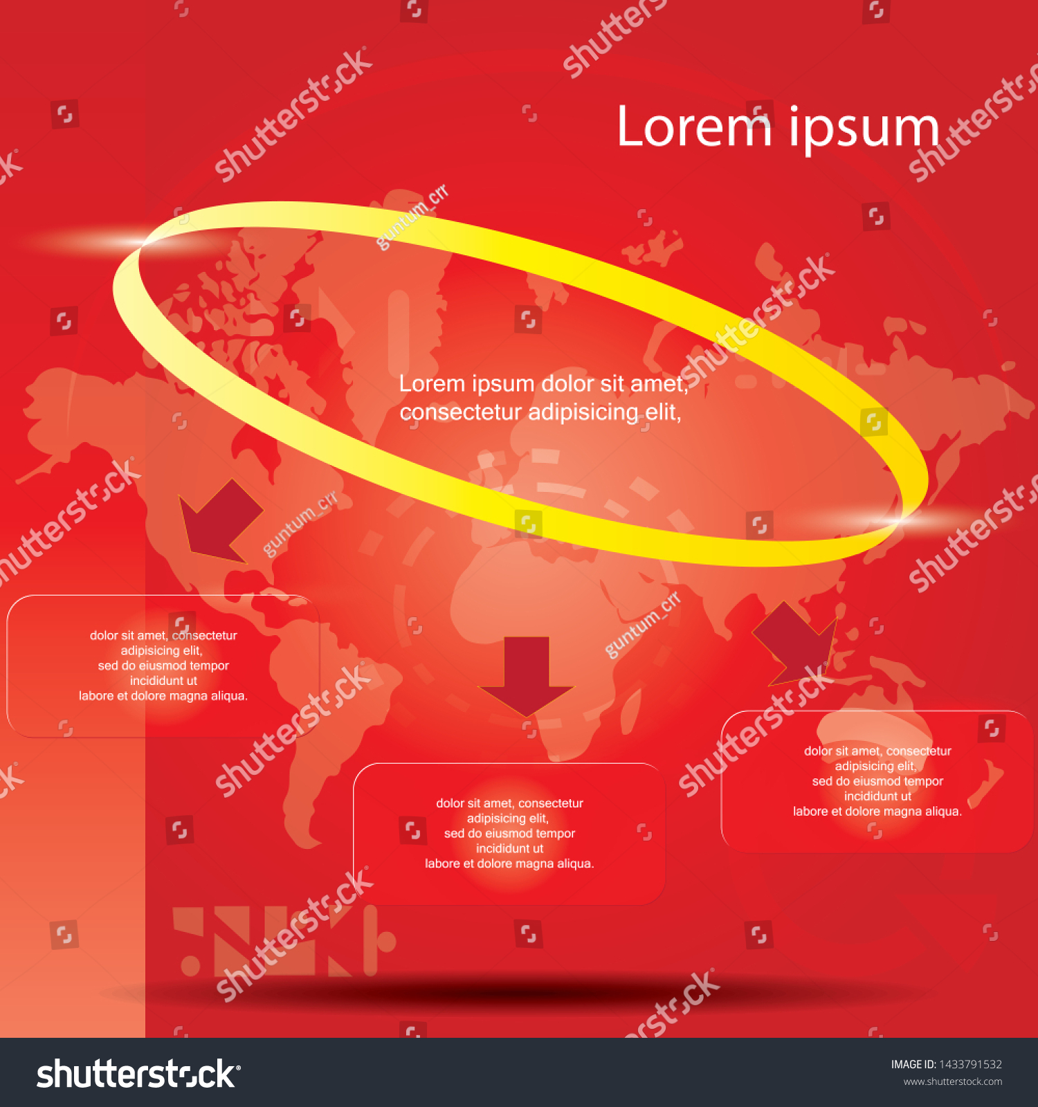 Three Step Cycle Diagram Text Box Stock Vector (Royalty Free) 1433791532