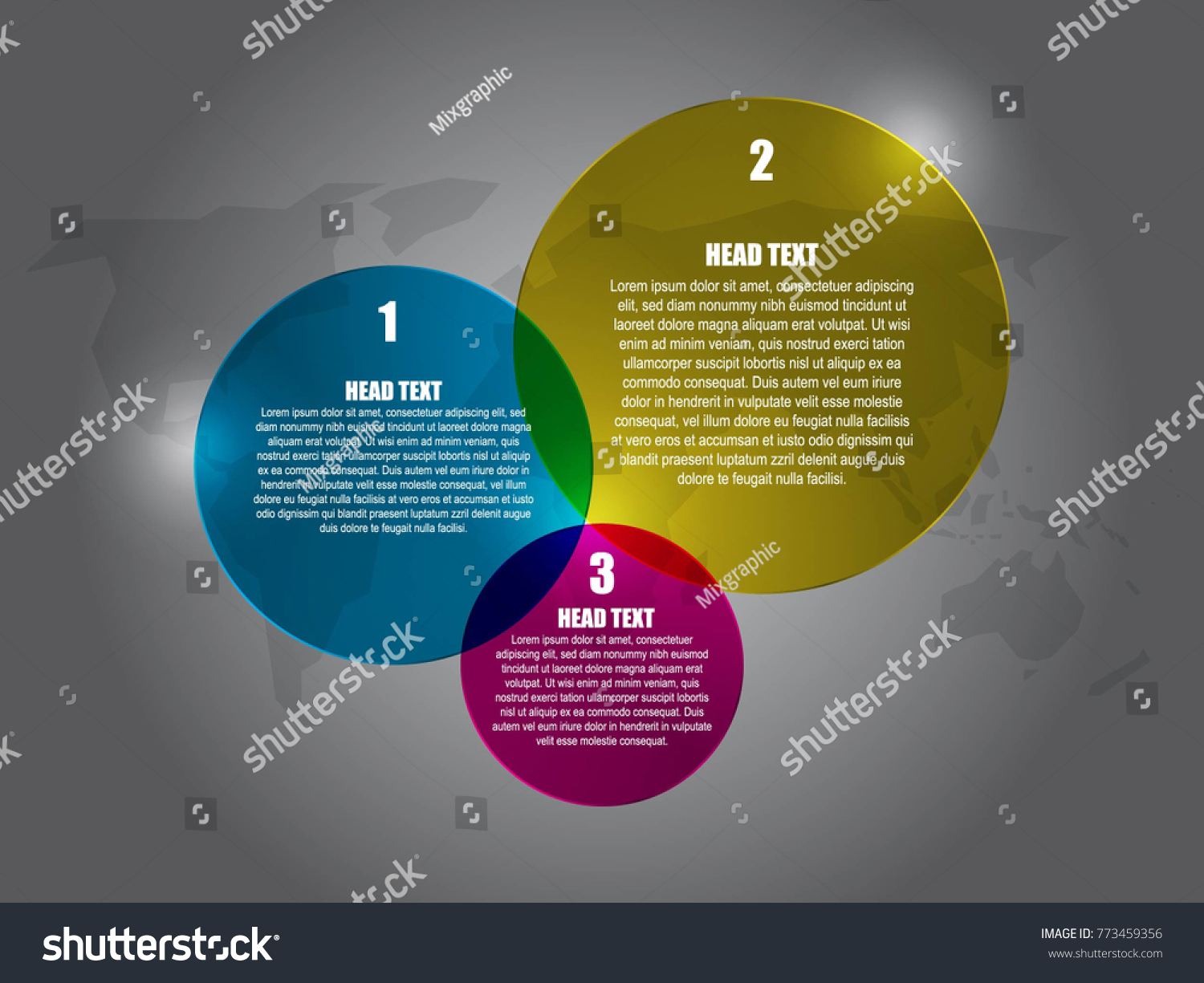 Three Step Infographic Circle Stock Vector (Royalty Free) 773459356 ...