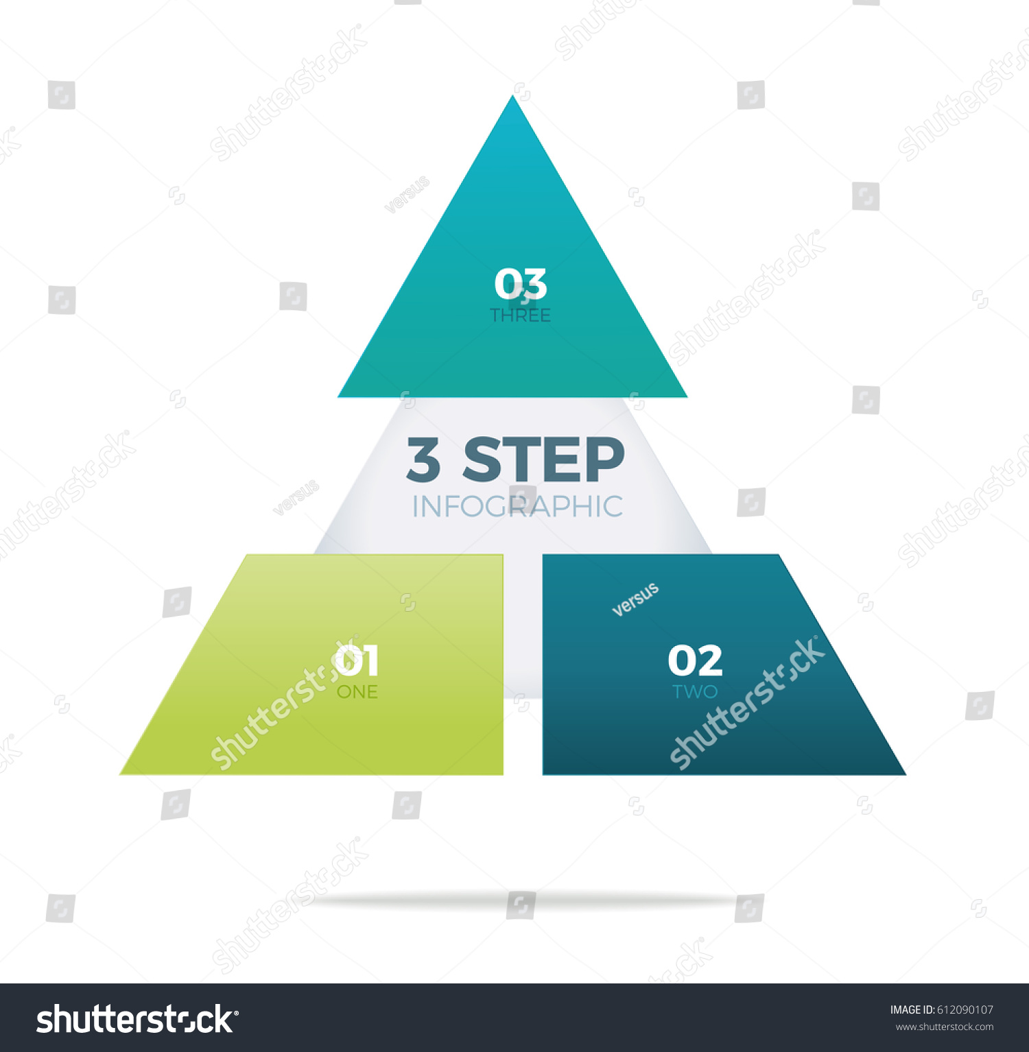 Three Step Pyramid Infographic Stock Vector (Royalty Free) 612090107